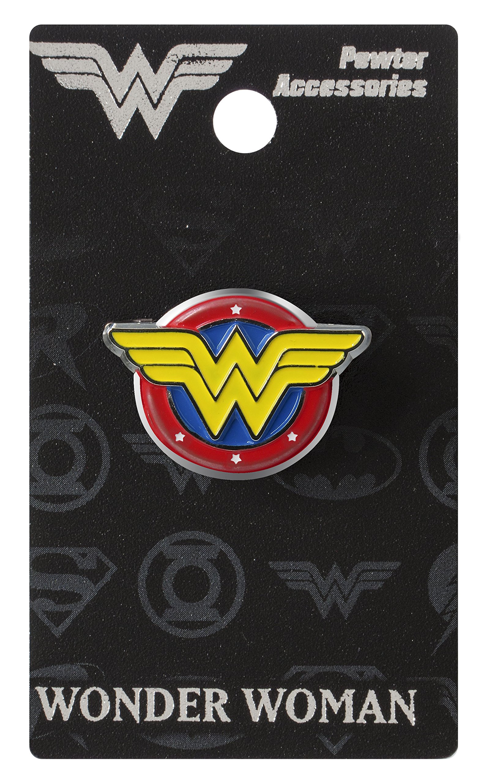 Amazon.com: DC Comics Wonder Woman Pewter Lapel Pin Colored Logo ...