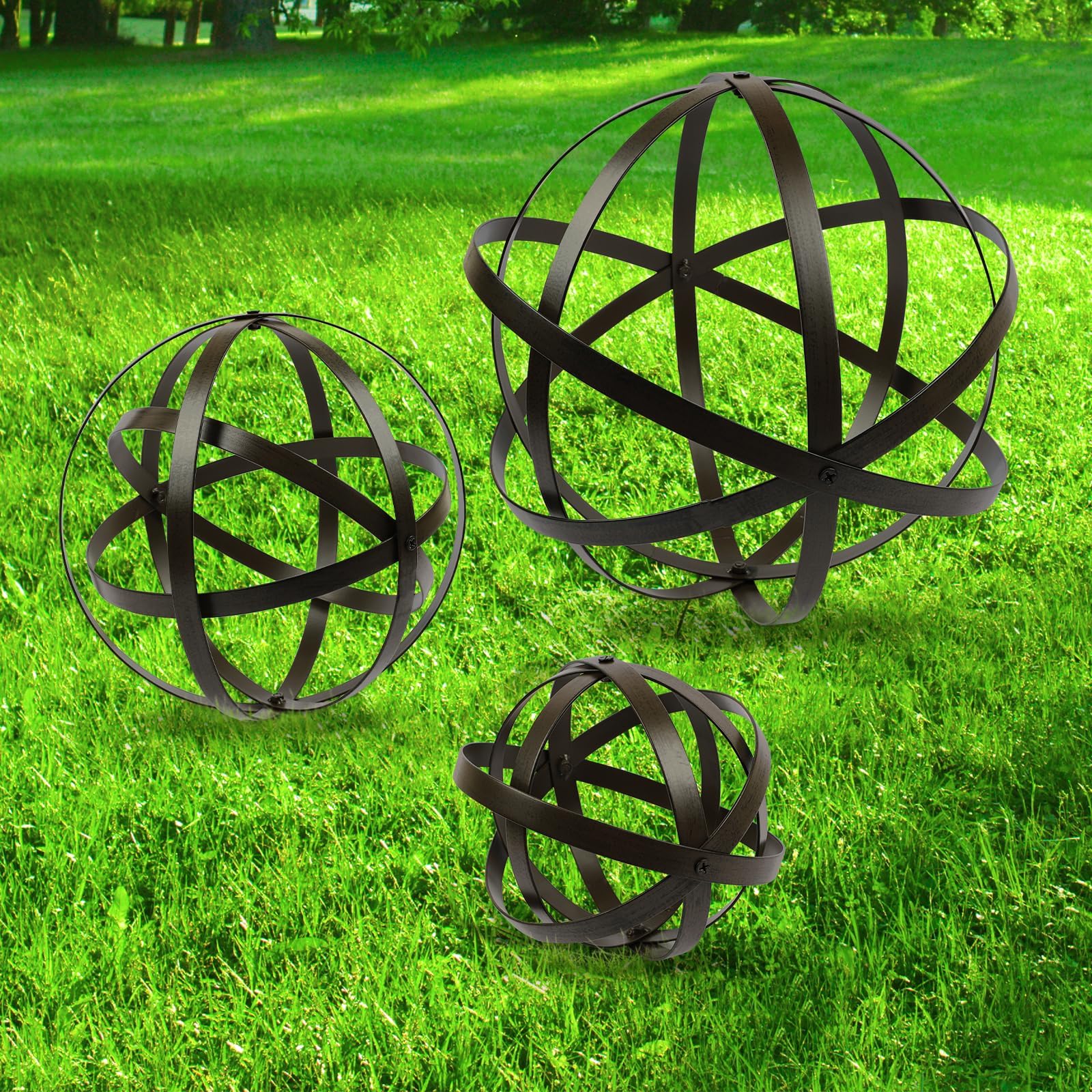 Amazon.com : Large Metal Garden Sphere with Arrow and Stand : Patio ...