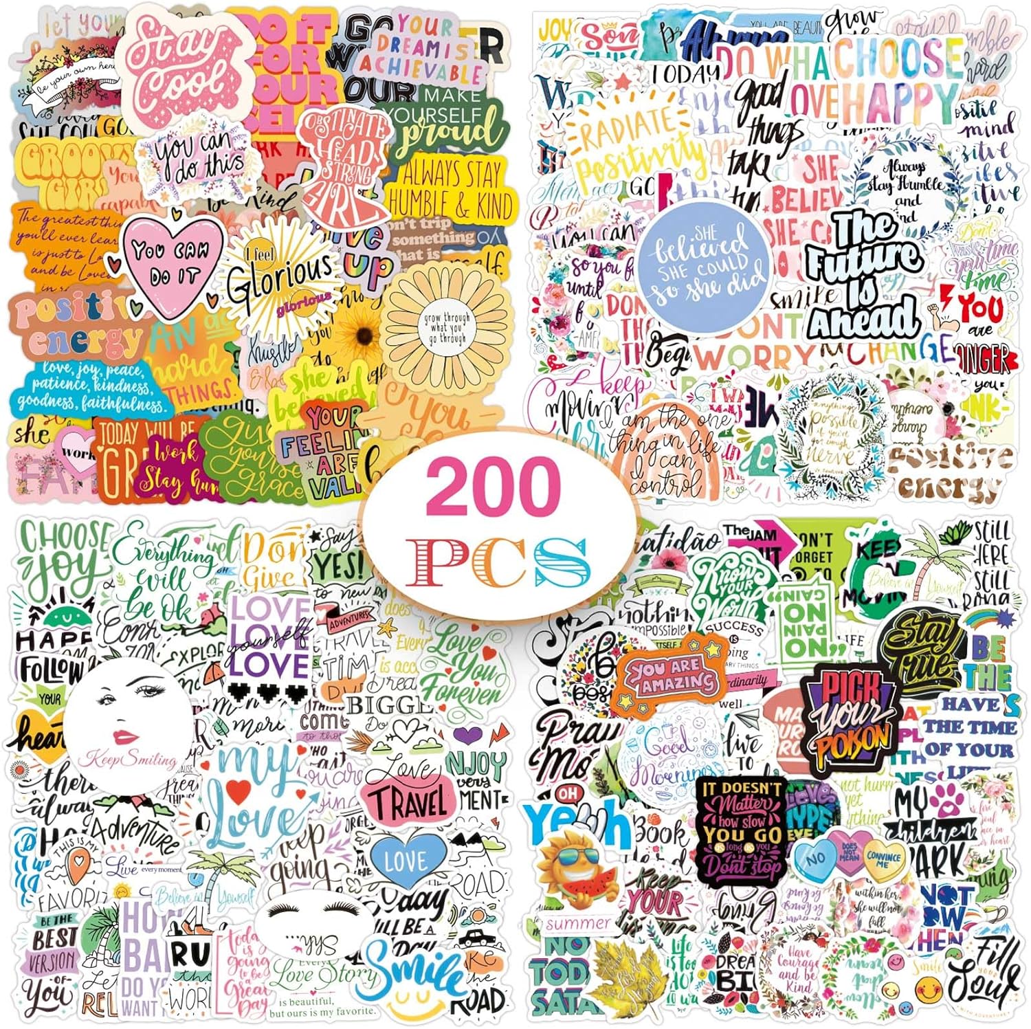 Amazon.com: 200 PCS Motivational Stickers for Water Bottles ...