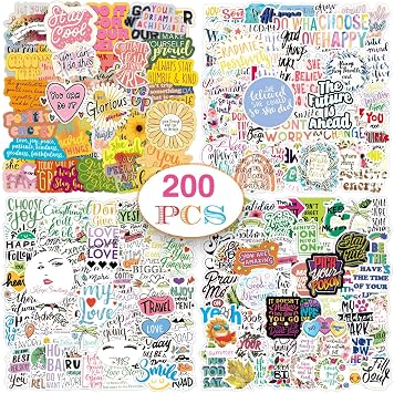 Amazon.com: 200 PCS Motivational Stickers for Water Bottles ...