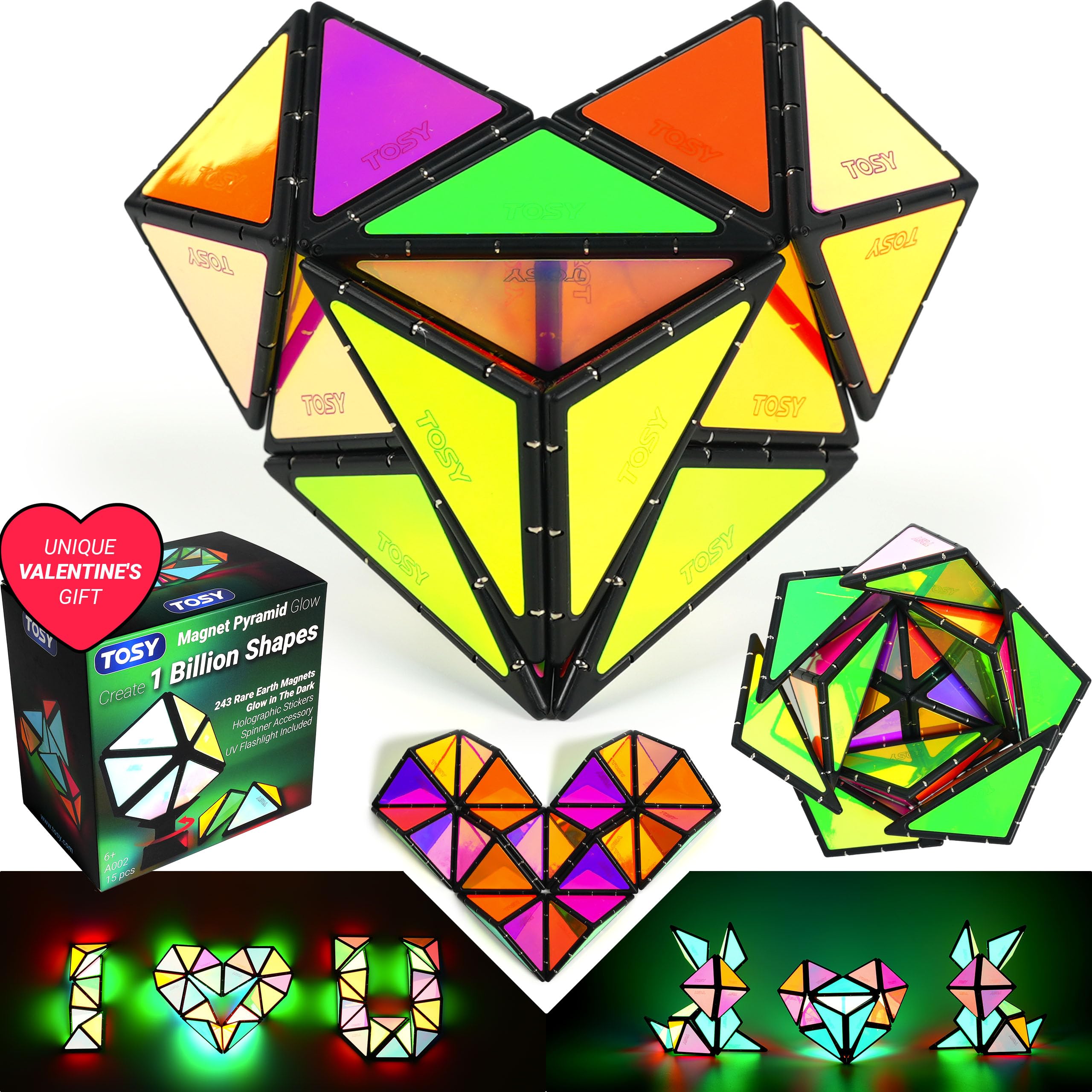 Amazon.com: TOSY Magnet Pyramid Glow - 1 Cube Transforms into 1 Billion ...