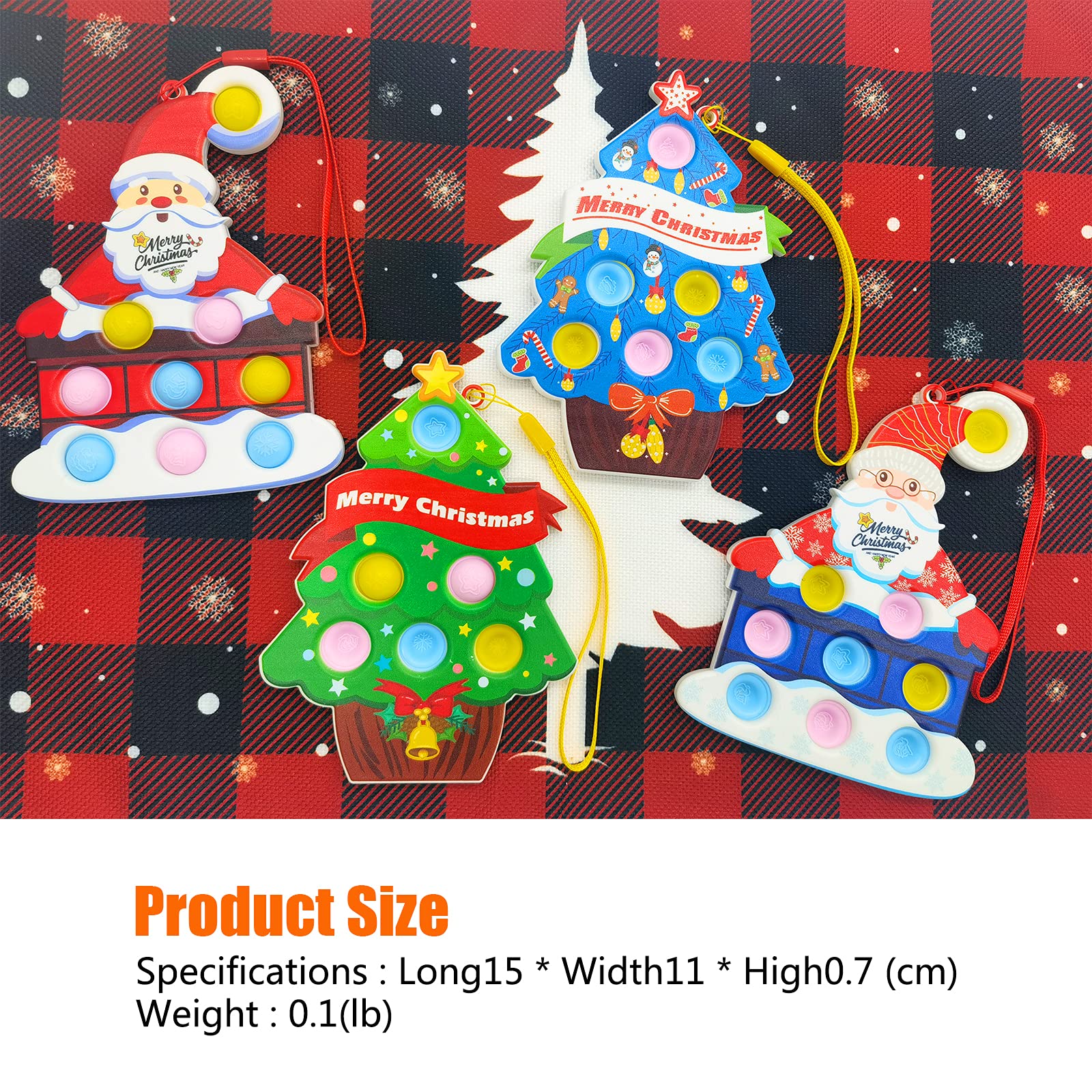 CAMMILE Pop It Hard Shell Pop It Christmas Sensory Toys Santa Claus ...