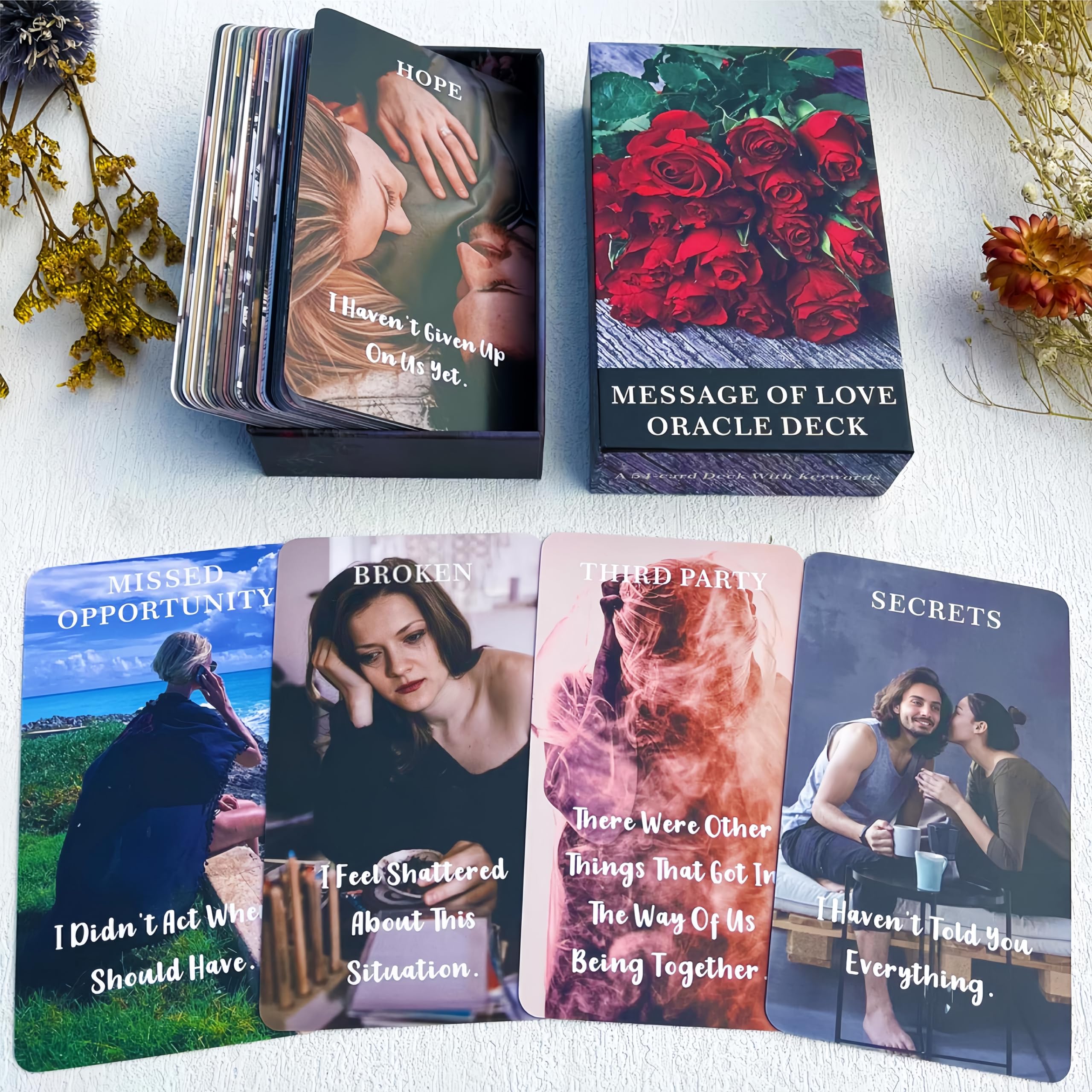 MAKABEE Message of Love Oracle Cards, Oracle Cards for Beginners, Including Love, Romance, Twin ...