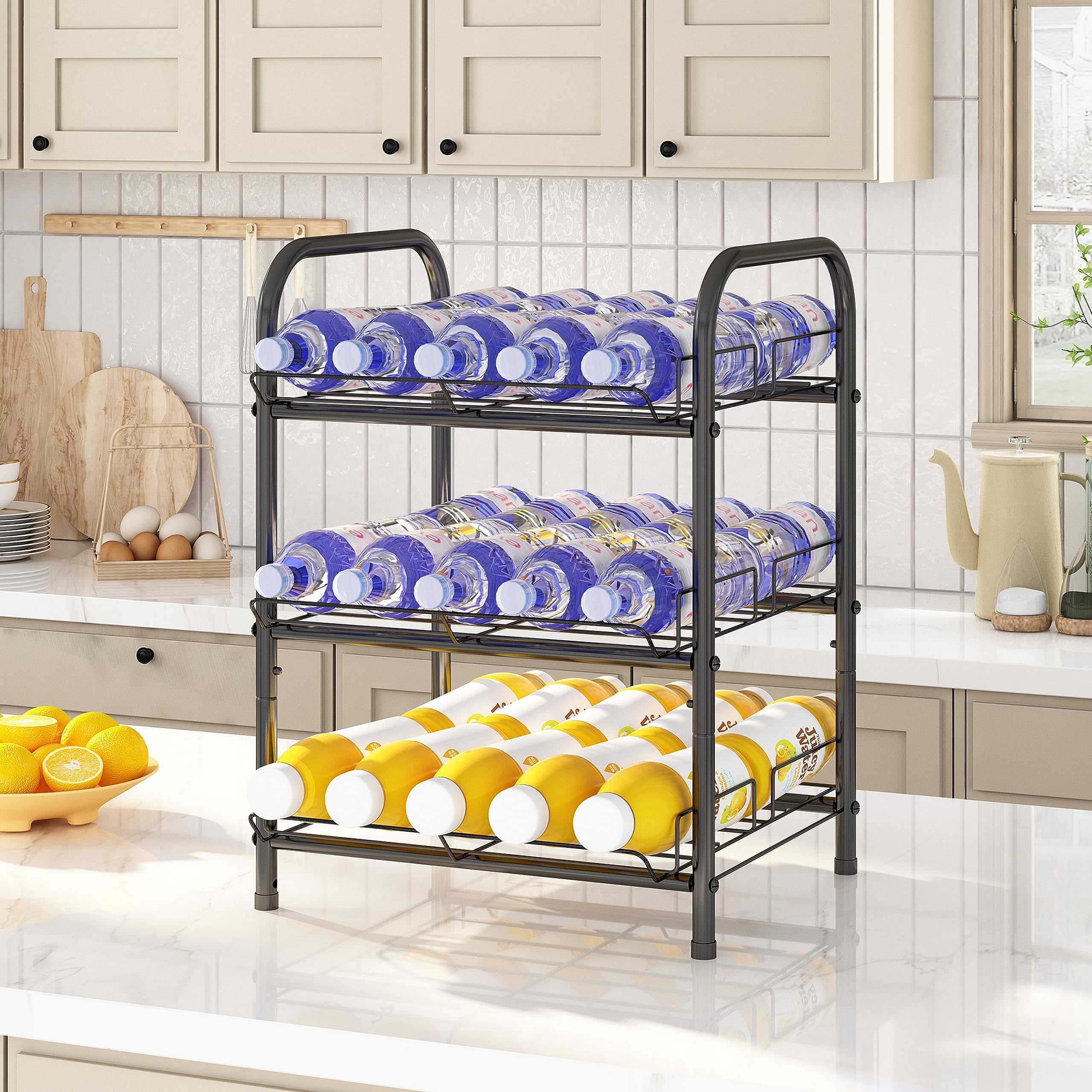 Amazon.com: GILLAS 3 Tier Water Bottle Storage Rack,Metal Beverage Can ...