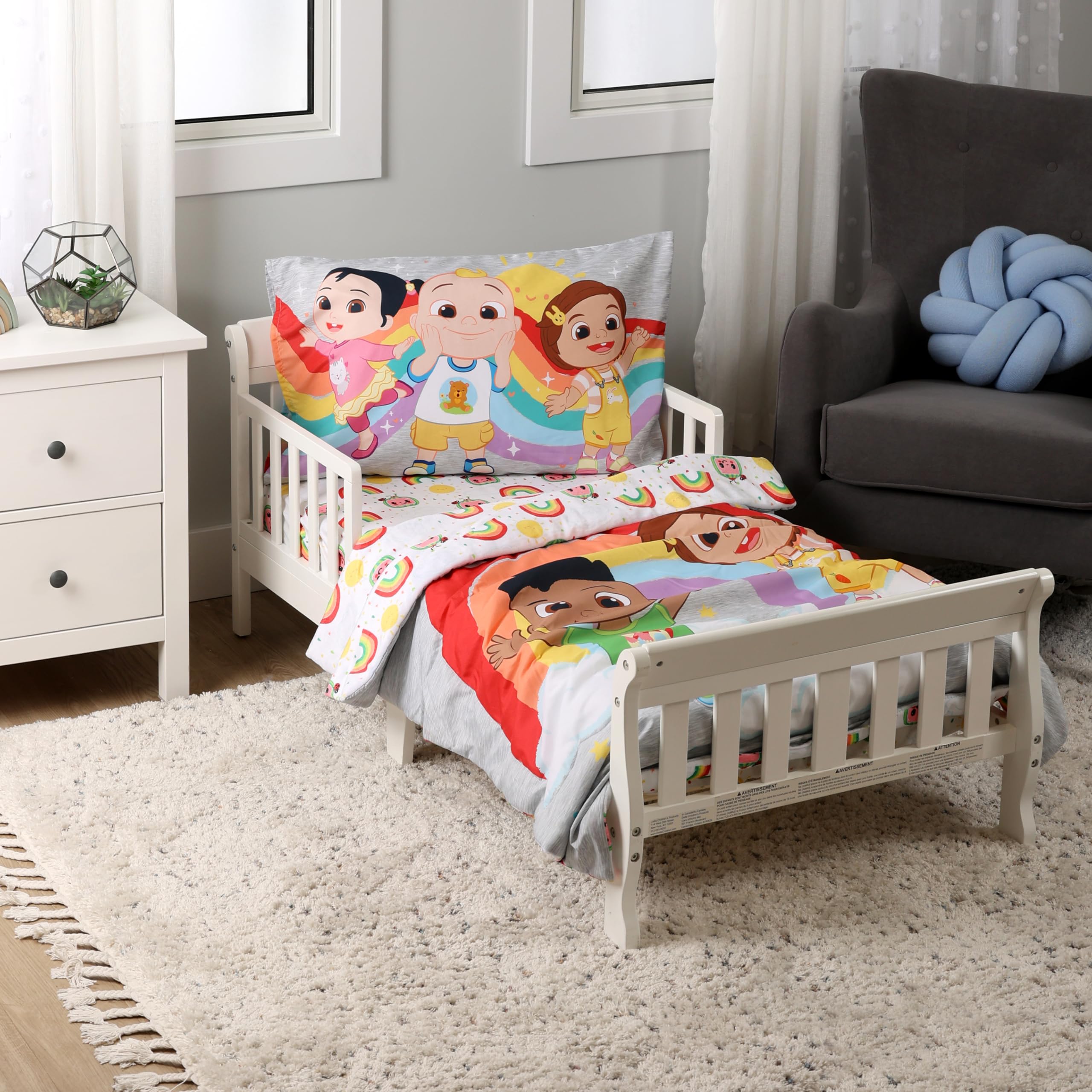 CoComelon Toddler Bedding Set EXPRESSIONS (3 Piece Set, Fits Standard ...