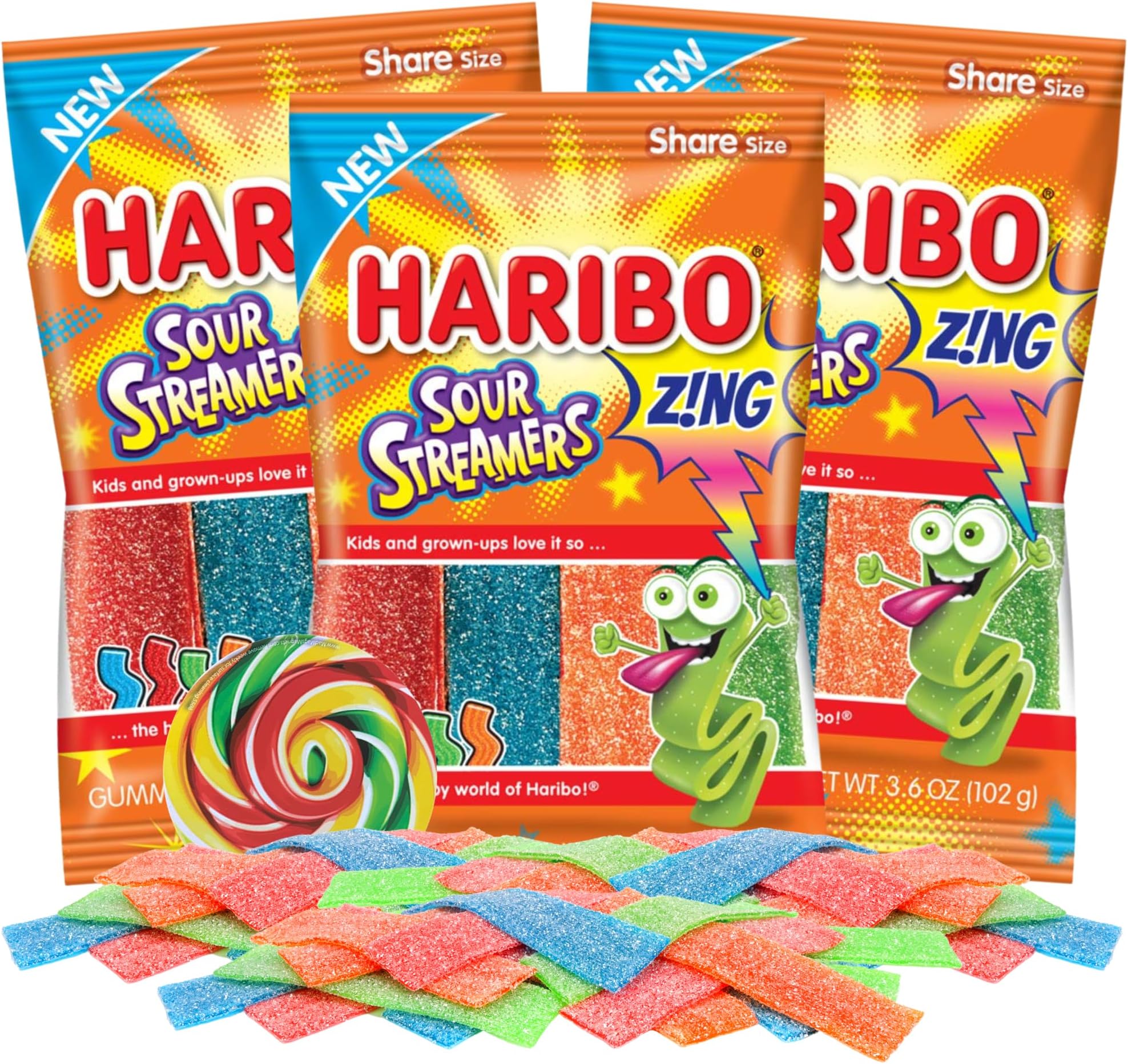 Amazon.com : Candy Sour Strips, Assorted Chewy Streamers, Blue ...