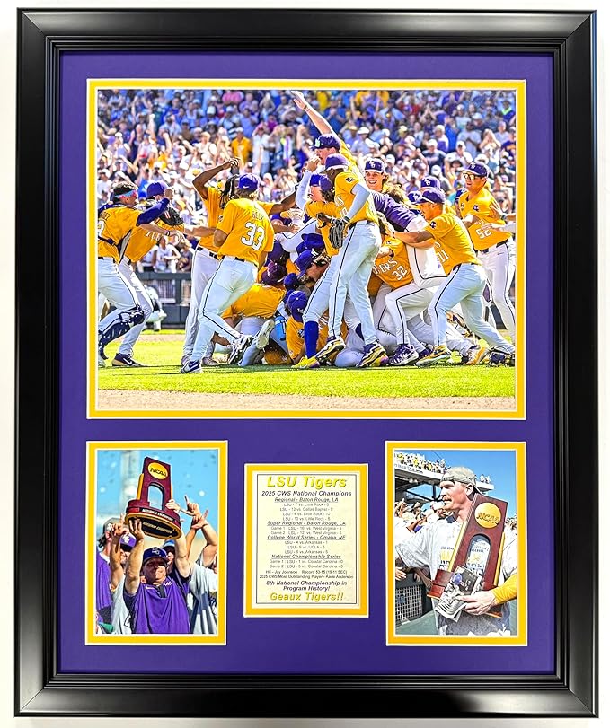 Amazon.com: LSU Tigers Baseball | 2025 CWS National Champions | Framed ...