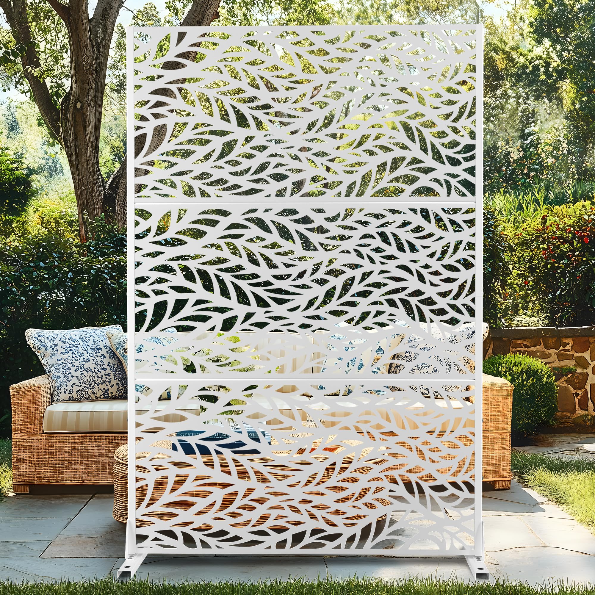 Amazon.com: 72" H×47" W Metal Privacy Screen Outdoor Privacy Screen ...