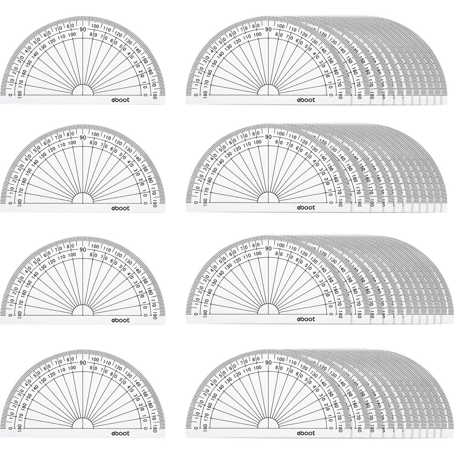 Snapklik.com : EBOOT 50 Pcs Math Protractors Plastic Protractor 180 ...