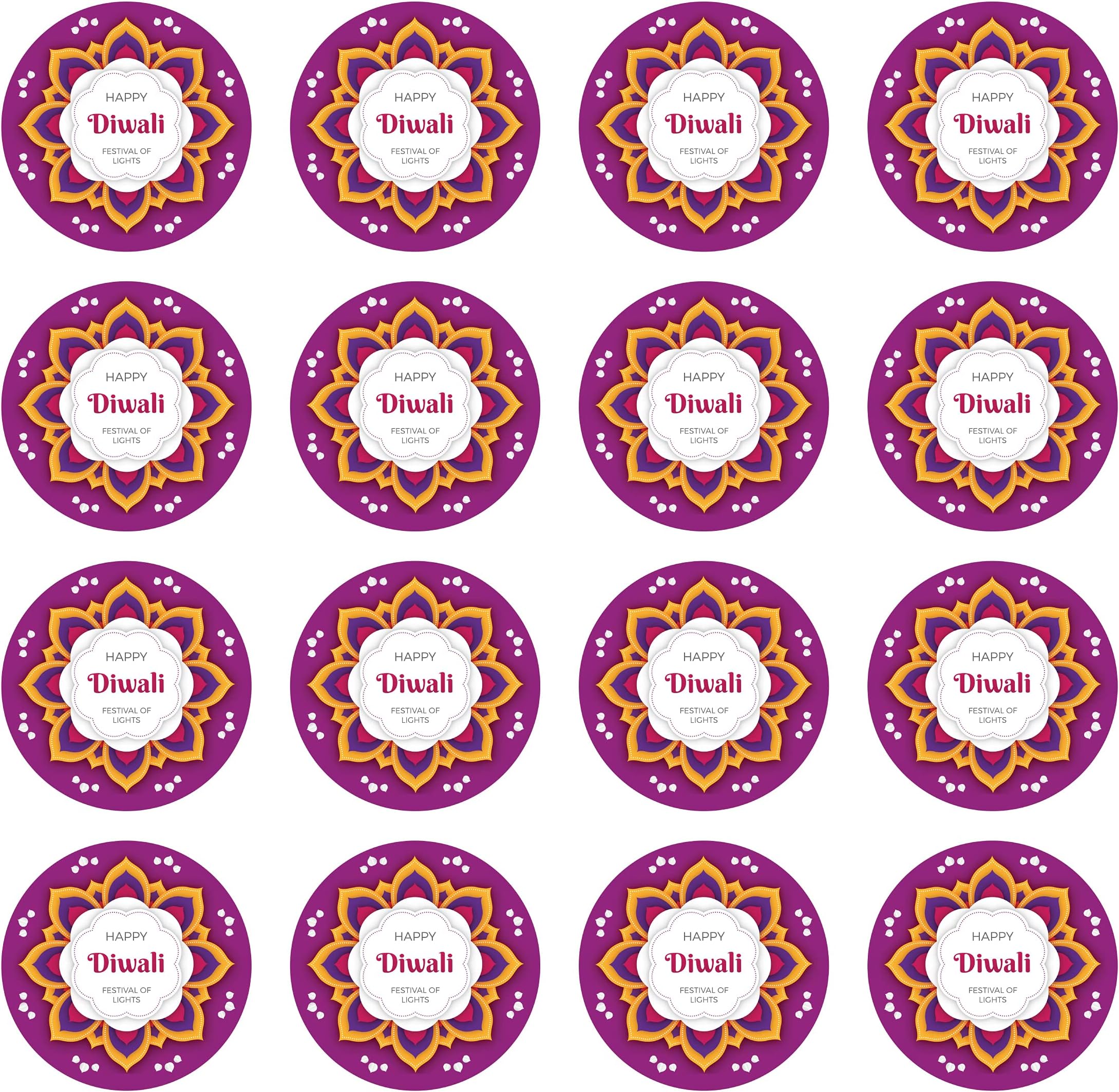 SVM CRAFT® Happy Diwali Stickers, Diwali Stickers, Happy Diwali Round ...