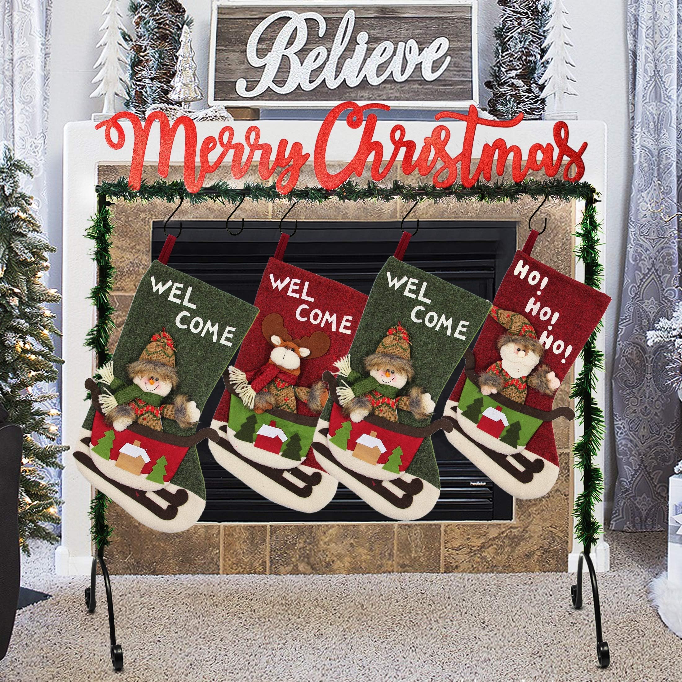Amazon.com: DermaPAD Tall Metal Christmas Stocking Holder Stand - Gold ...