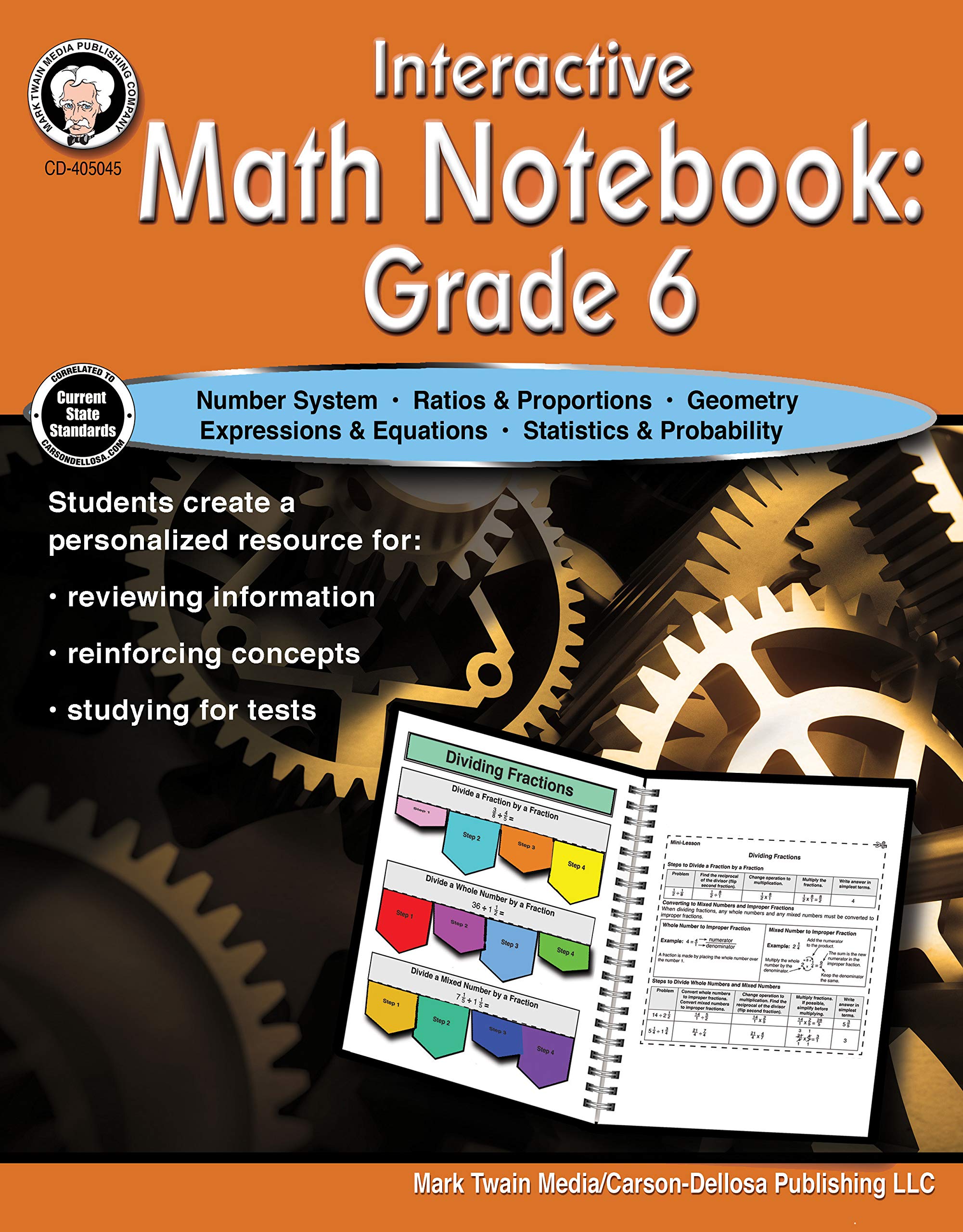 Amazon.com: Mark Twain 6th Grade Math Workbook, Interactive Notebook ...