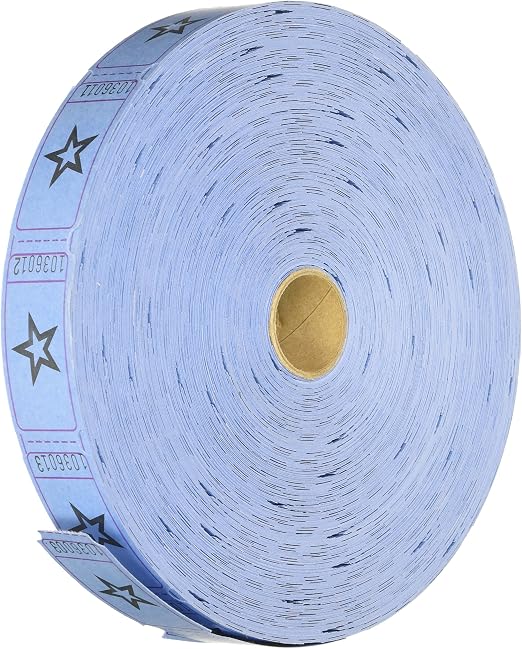 Blue Single Roll Raffle Tickets W/Star, 2000 Tickets : Amazon.ca ...