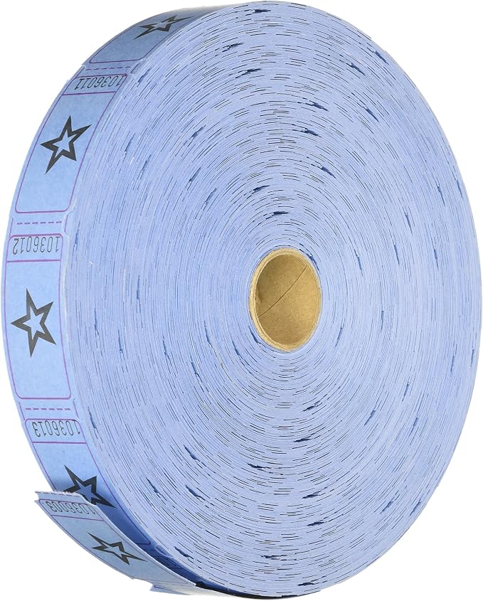 Blue Single Roll Raffle Tickets W/Star, 2000 Tickets : Amazon.ca ...