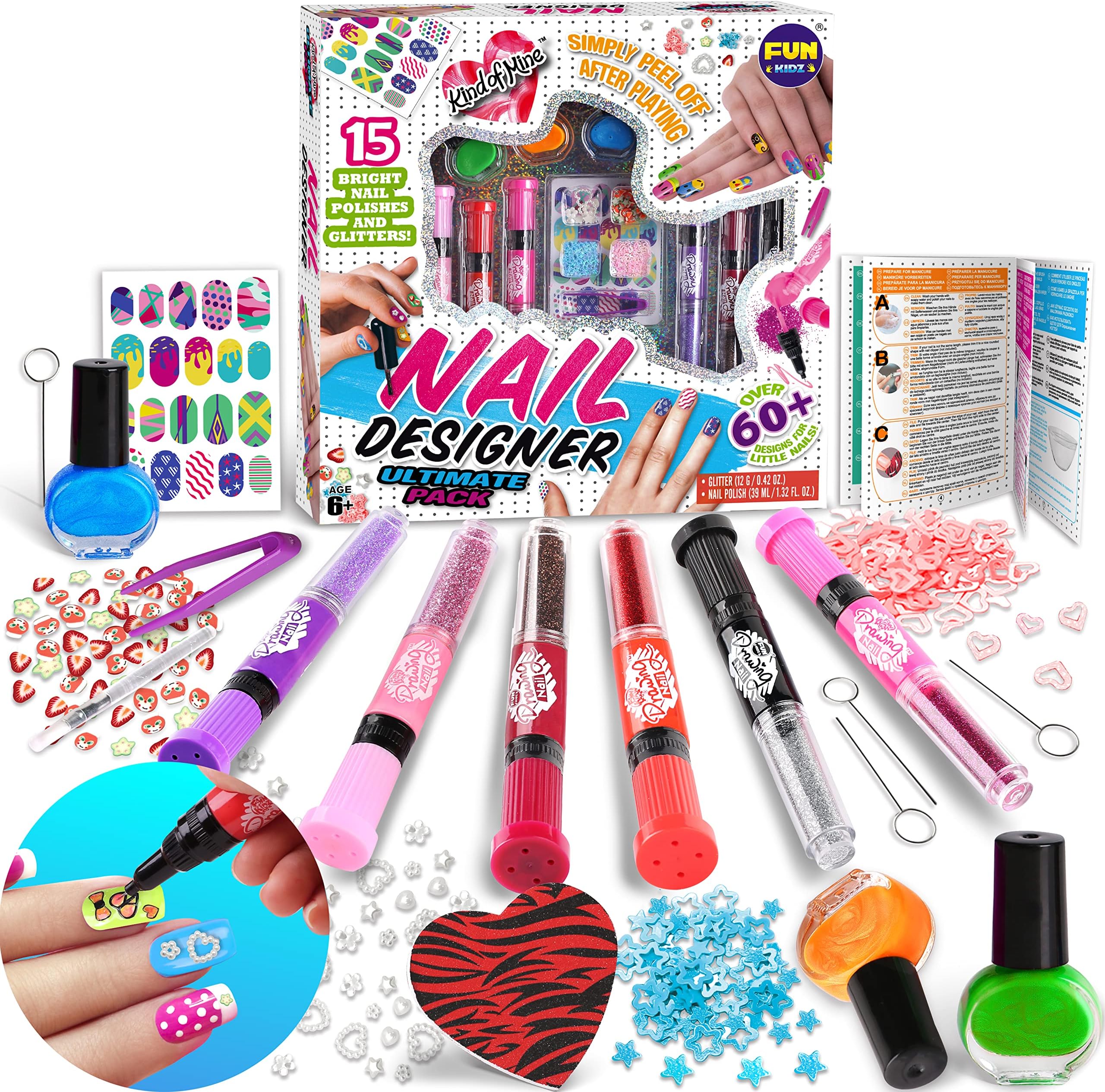 Amazon.com : Nail Polish Kit for Kids Ages 7-12, FunKidz Nail Pens ...