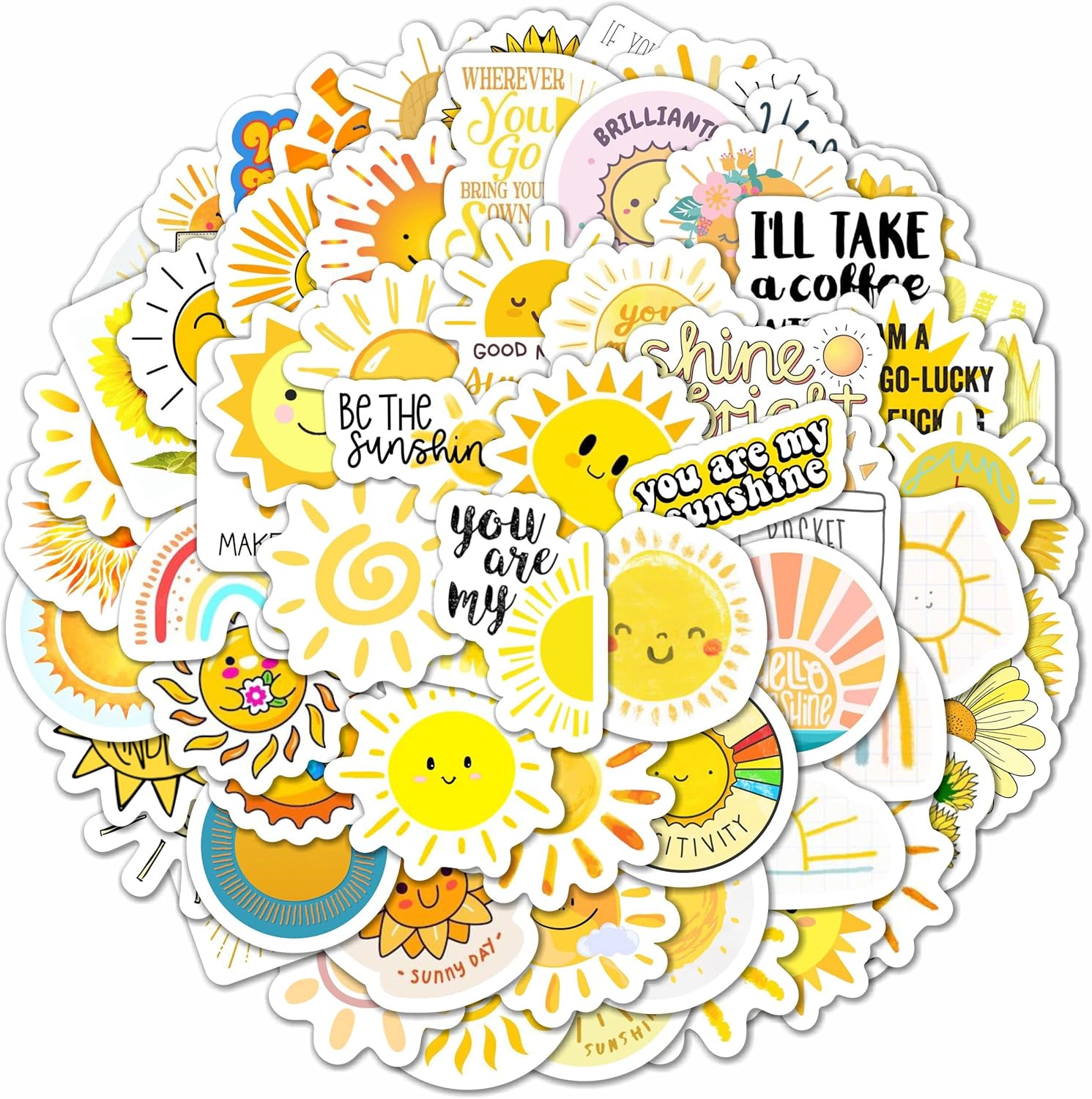Amazon.com: 100Pcs Small Sunshine Stickers, Sun Stickers and Decals for ...