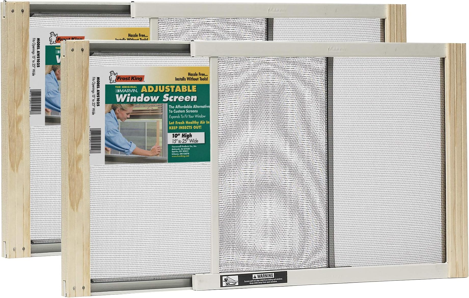 Frost King 2AWS1025 WB Marvin Adjustable Window Screen, 10in High x ...