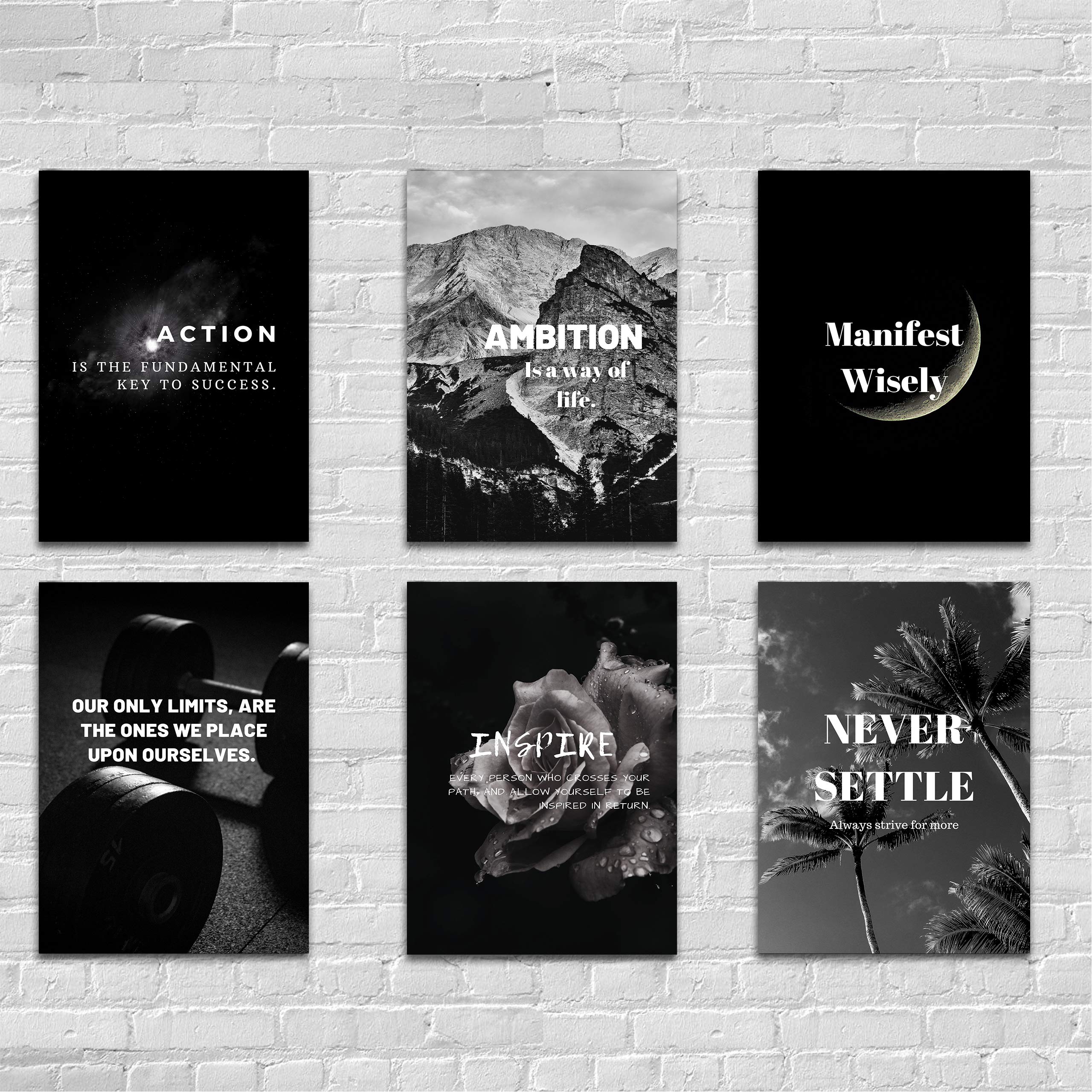 Buy Miss Independent Inspirational Wall Art, Set of 12 Black and White ...
