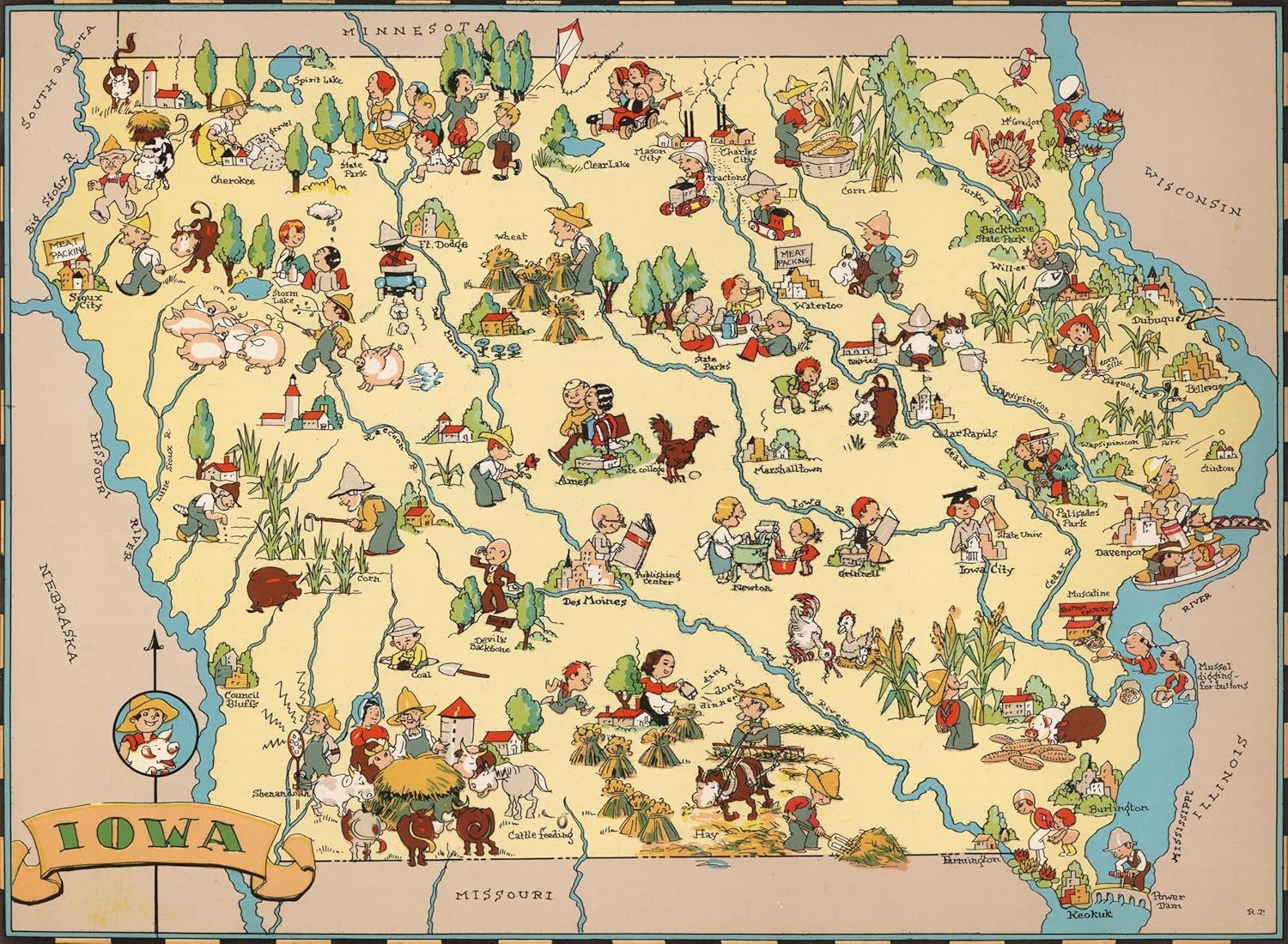 Amazon.com: Iowa Wooden Map Jigsaw Puzzle Toys for Adults USA of State ...