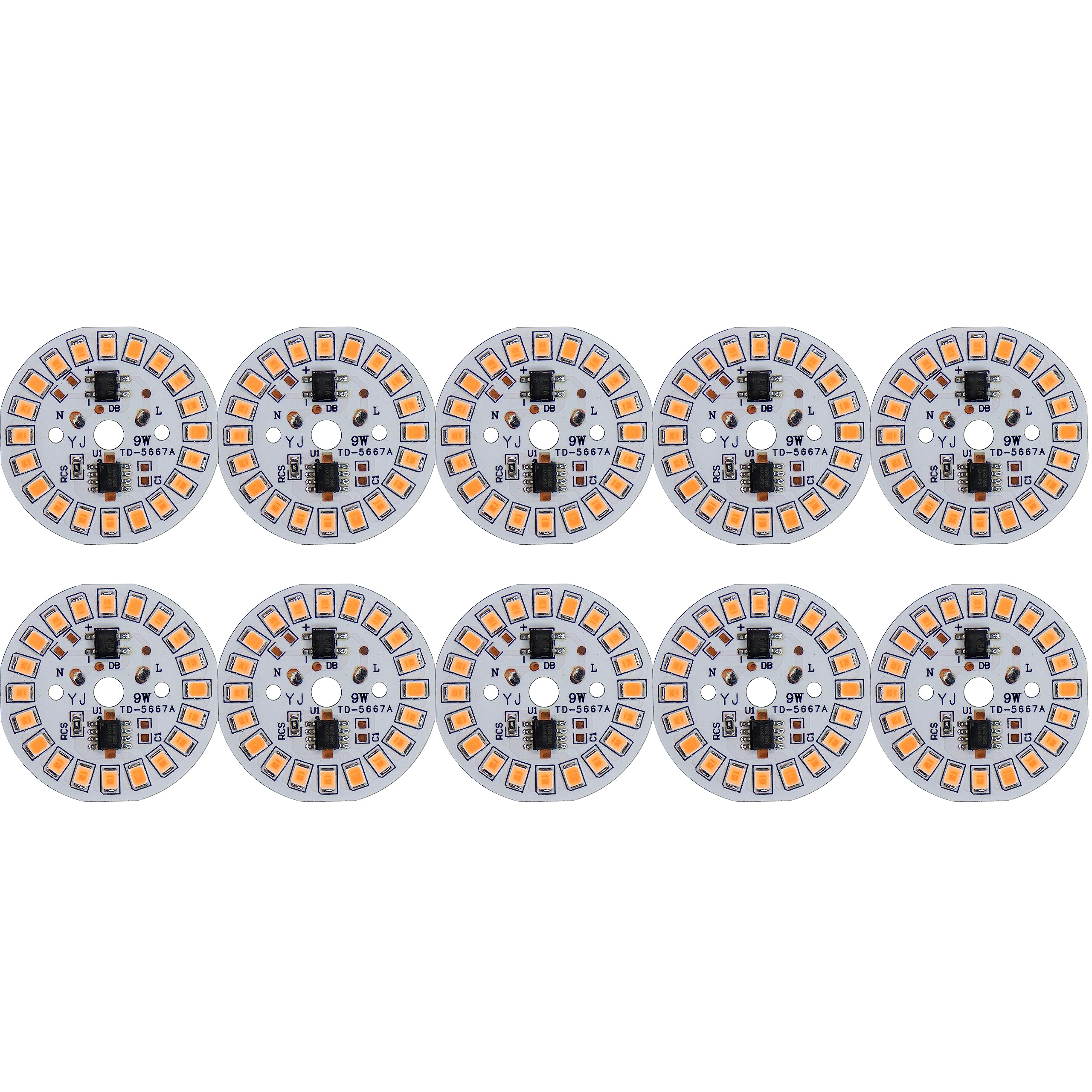 Electronic Spices PACK OF 10 220V Red 9W Round AC led strip 20 LED Raw ...