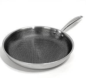 Amazon.com: Lexi Home Tri-ply 12" Stainless Steel Scratch Resistant Nonstick Frying Pan: Home ...