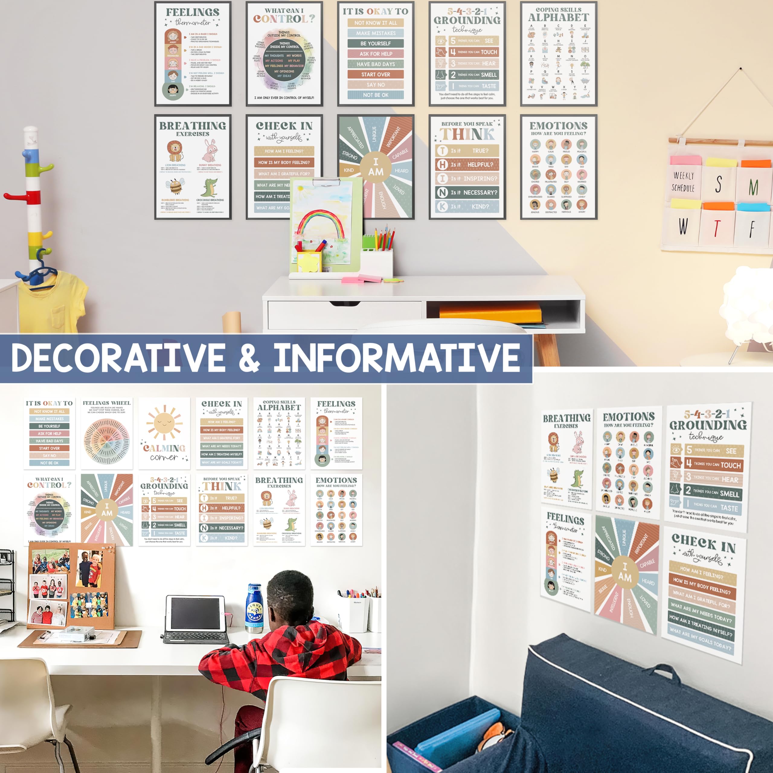 Snapklik.com : 12 Retro Calming Corner Classroom Posters