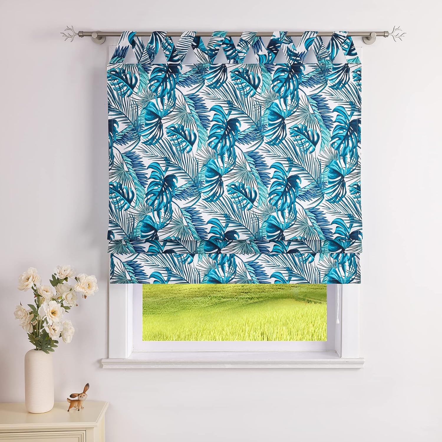 Amazon.de: CORLIF Raffrollo mit V-Schlaufen Raffgardine Blickdicht ...