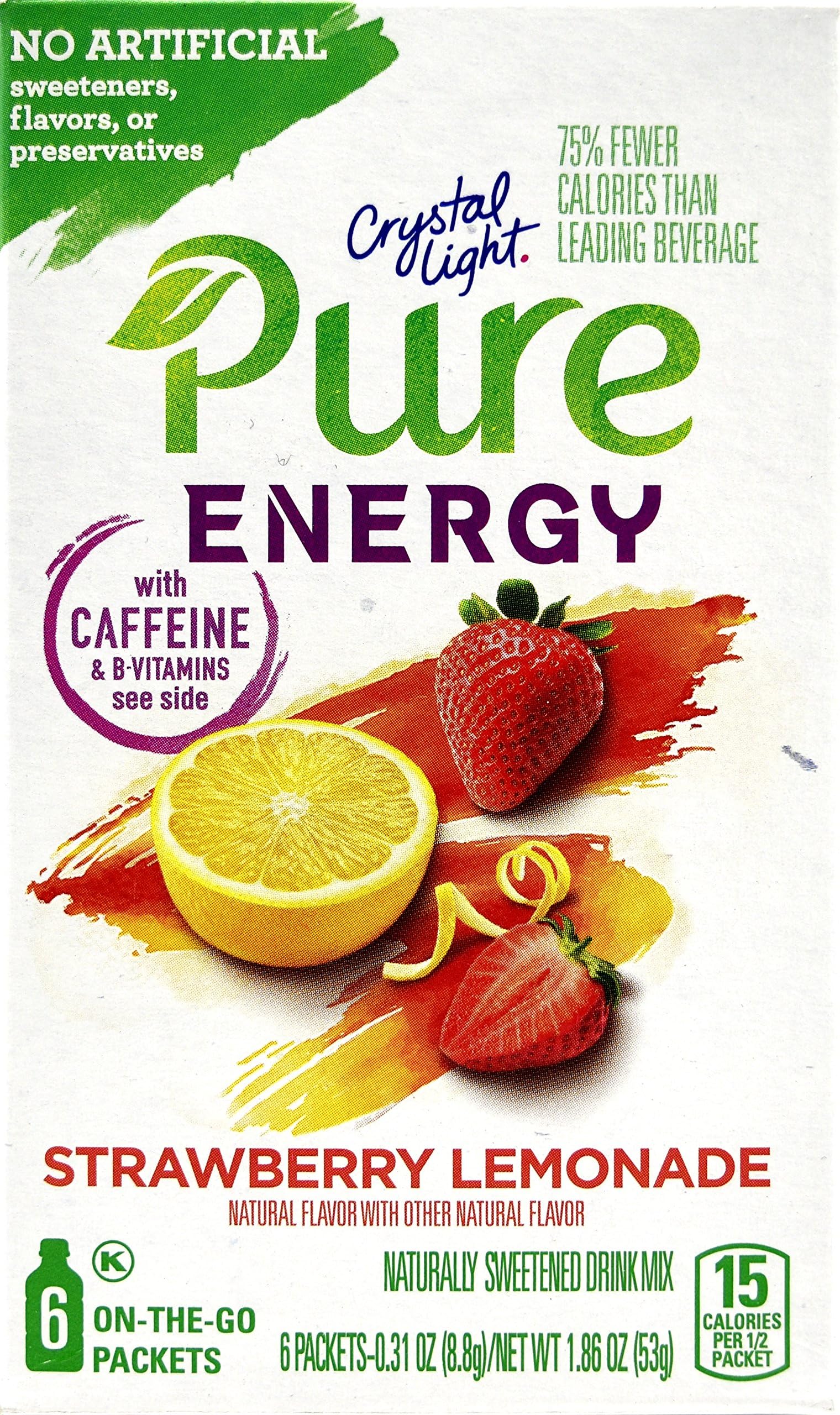 Amazon.com : Crystal Light Pure Energy Strawberry Lemonade Drink Mix, 0 ...