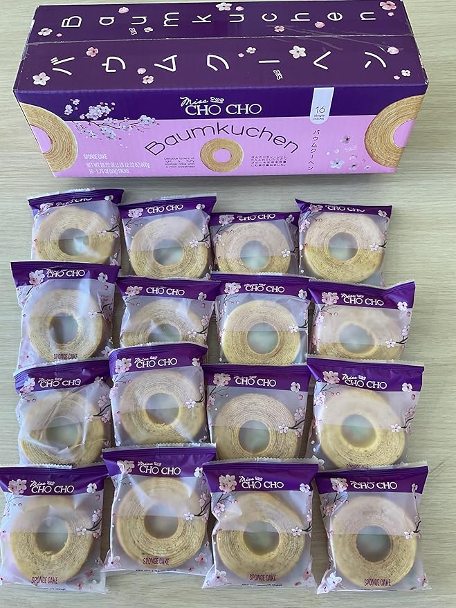 Amazon.com: Miss Cho Cho Baumkuchen Japanese Sponge Cake - 16 ...