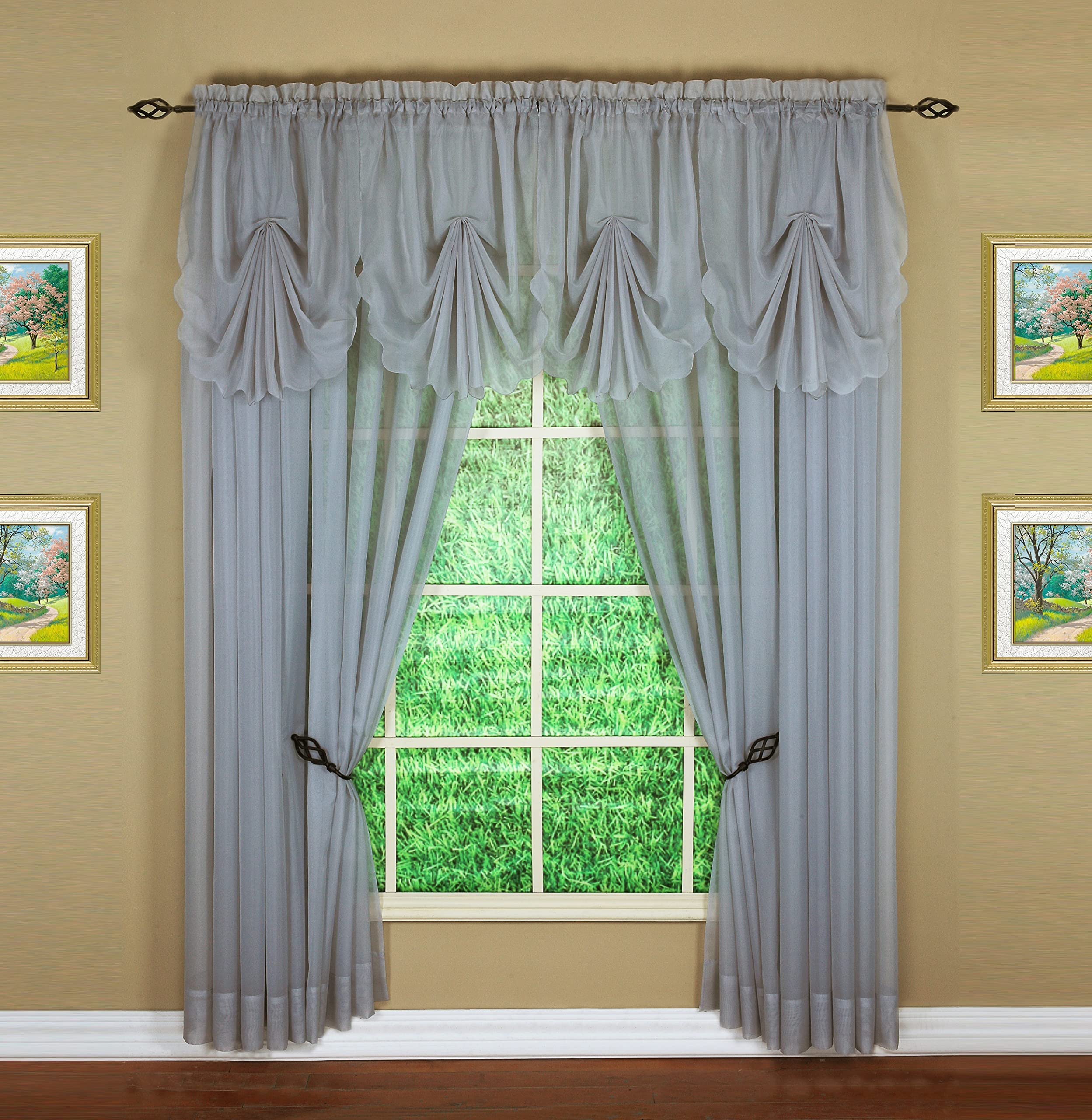 Amazon.com: Today's Curtain Emelia Original Voile Panel 63", Grey, 60 ...