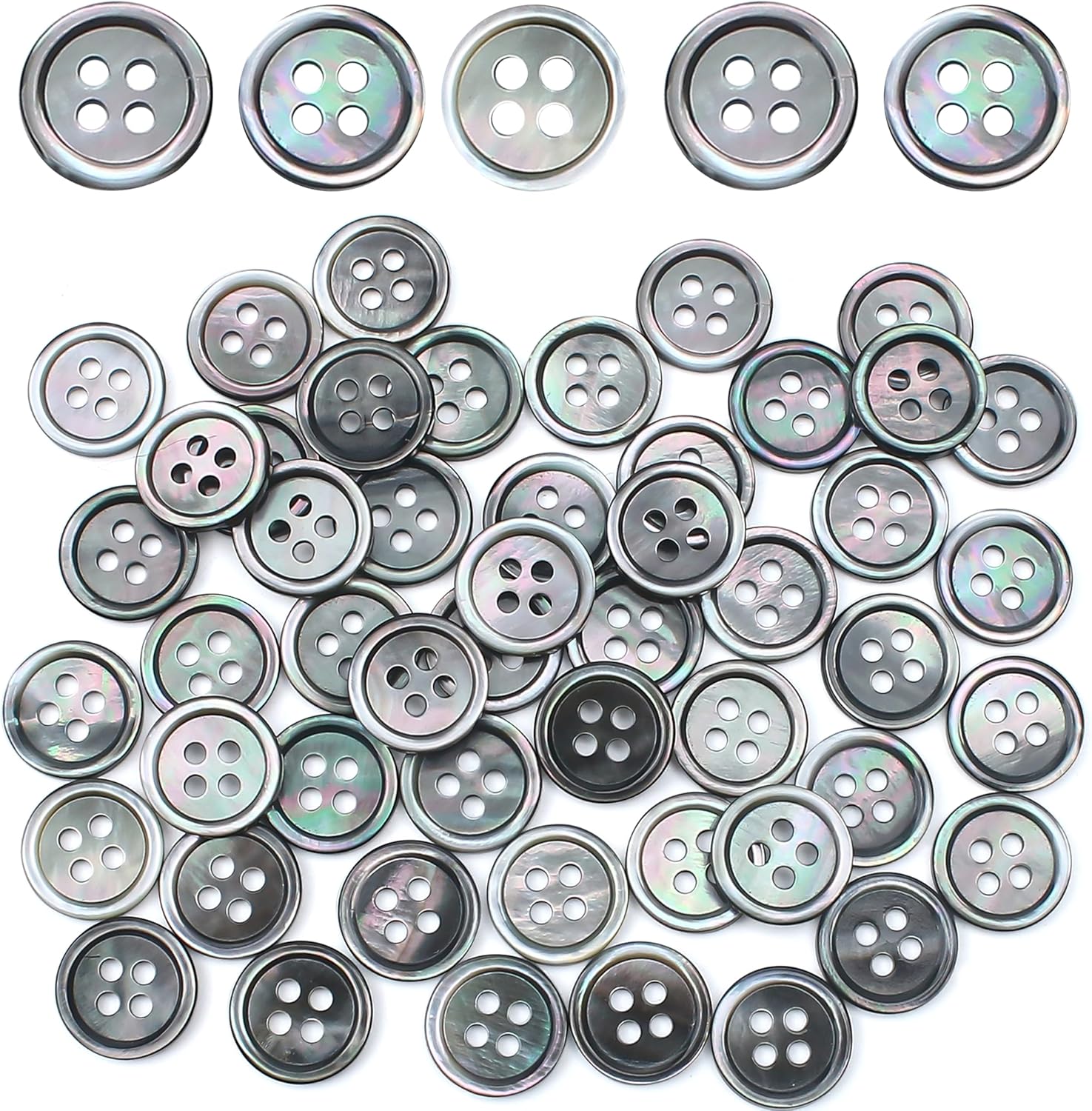 Amazon.com: 50pcs Iridescent Buttons, 11mm/0.43" Shirt Buttons for Men ...