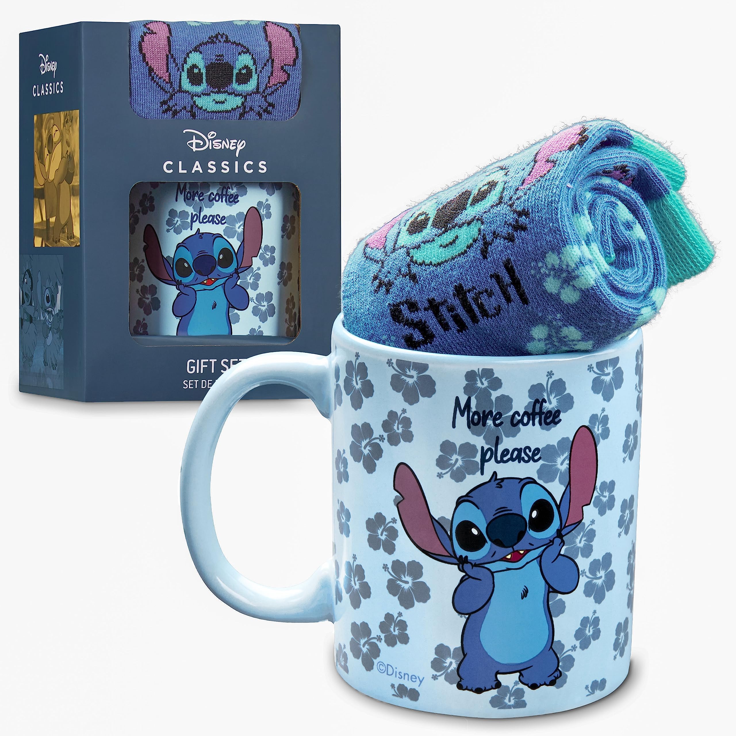 Amazon.com: Disney Stitch Mug and Socks Set for Women and Teens, Size ...