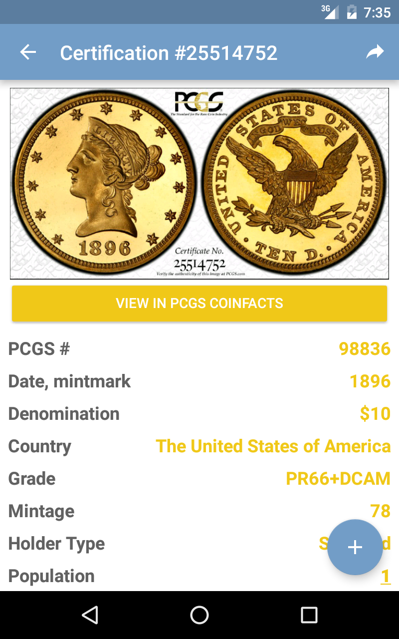 PCGS Cert Verification - Coins & Banknotes - App on Amazon Appstore