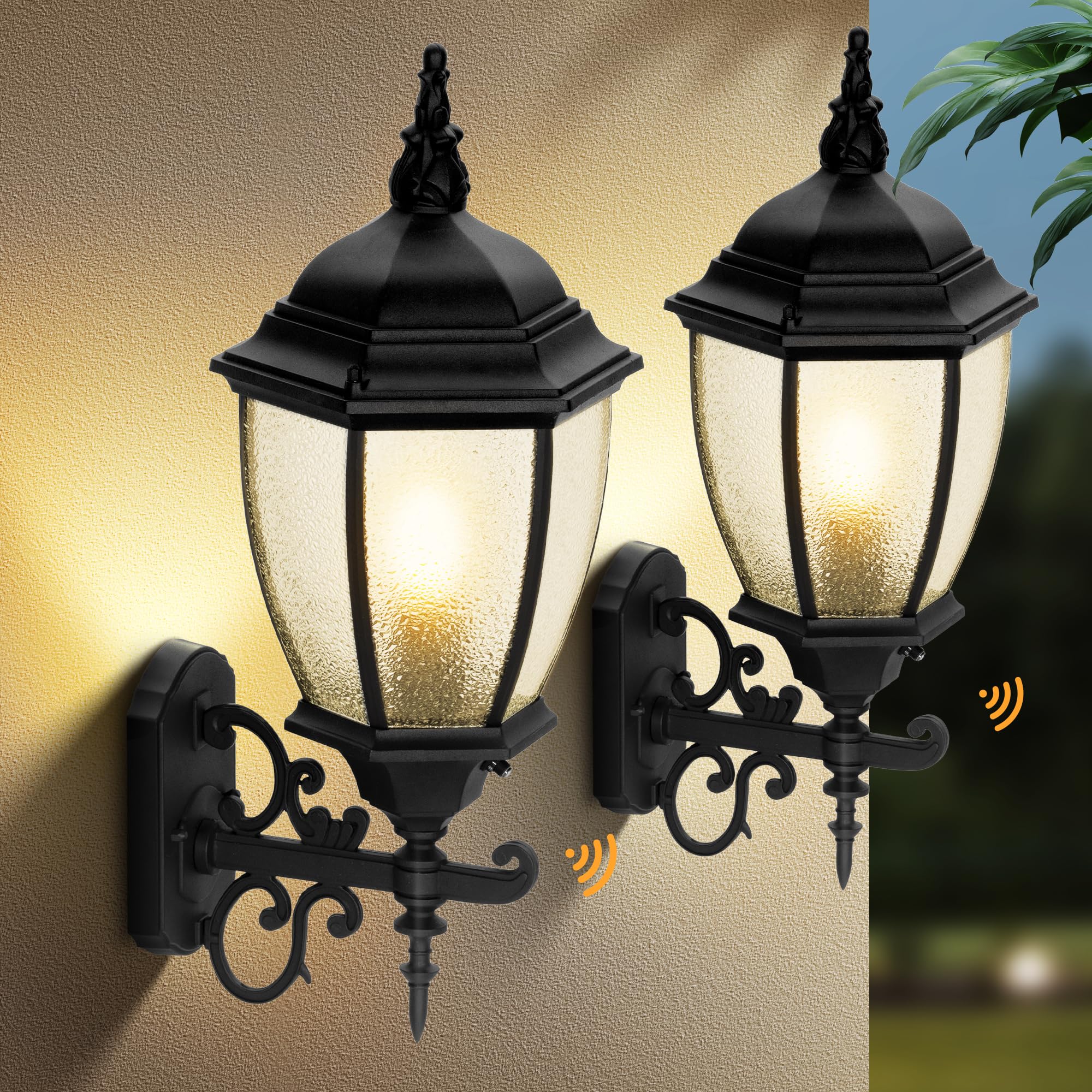 BrightenBay Outdoor Front Light Fixtures, Dusk to Dawn Black Porch ...