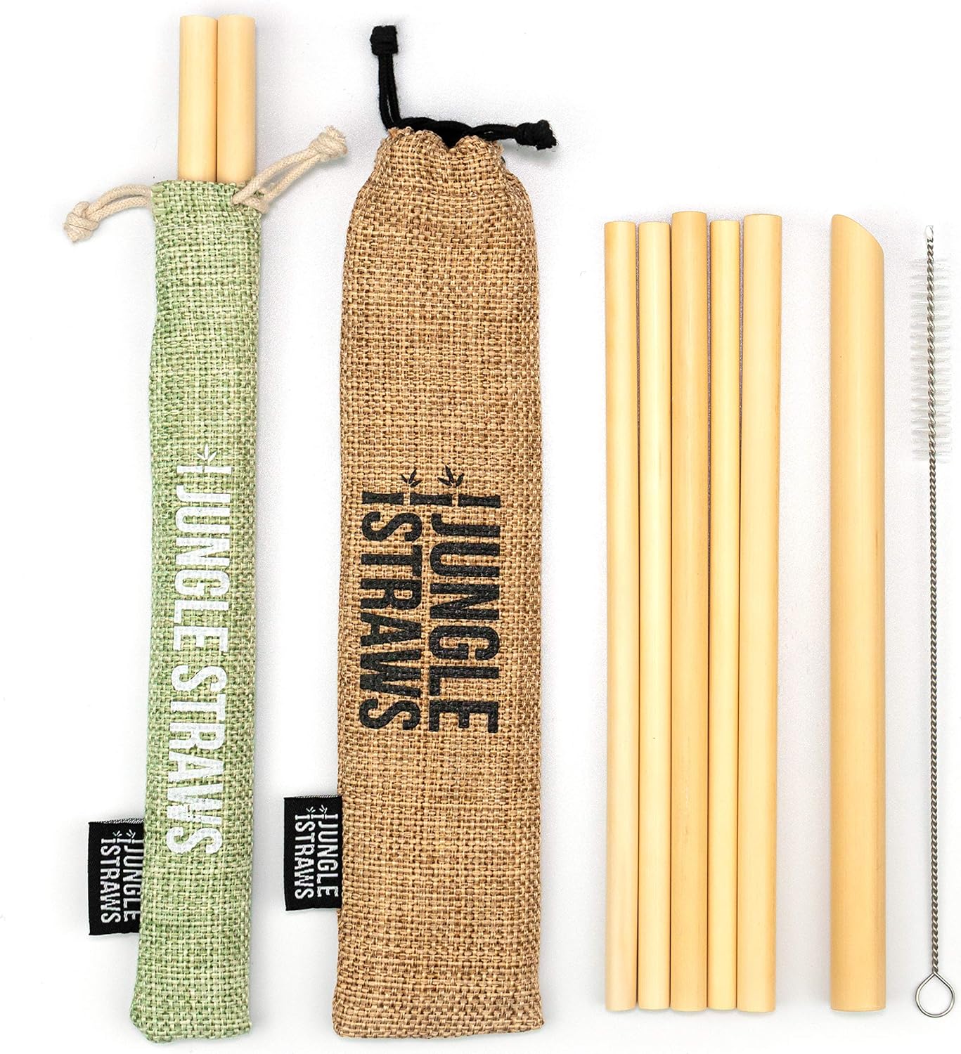 Amazon.com: Jungle Straws® Bamboo Straws • Pack of 6 Reusable Drinking ...