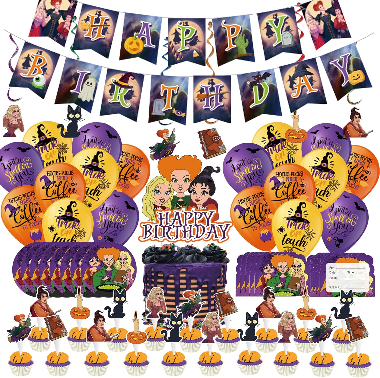 Amazon.com: 70 Pcs Movie Theme Birthday Party Supplies Set for Kids ...