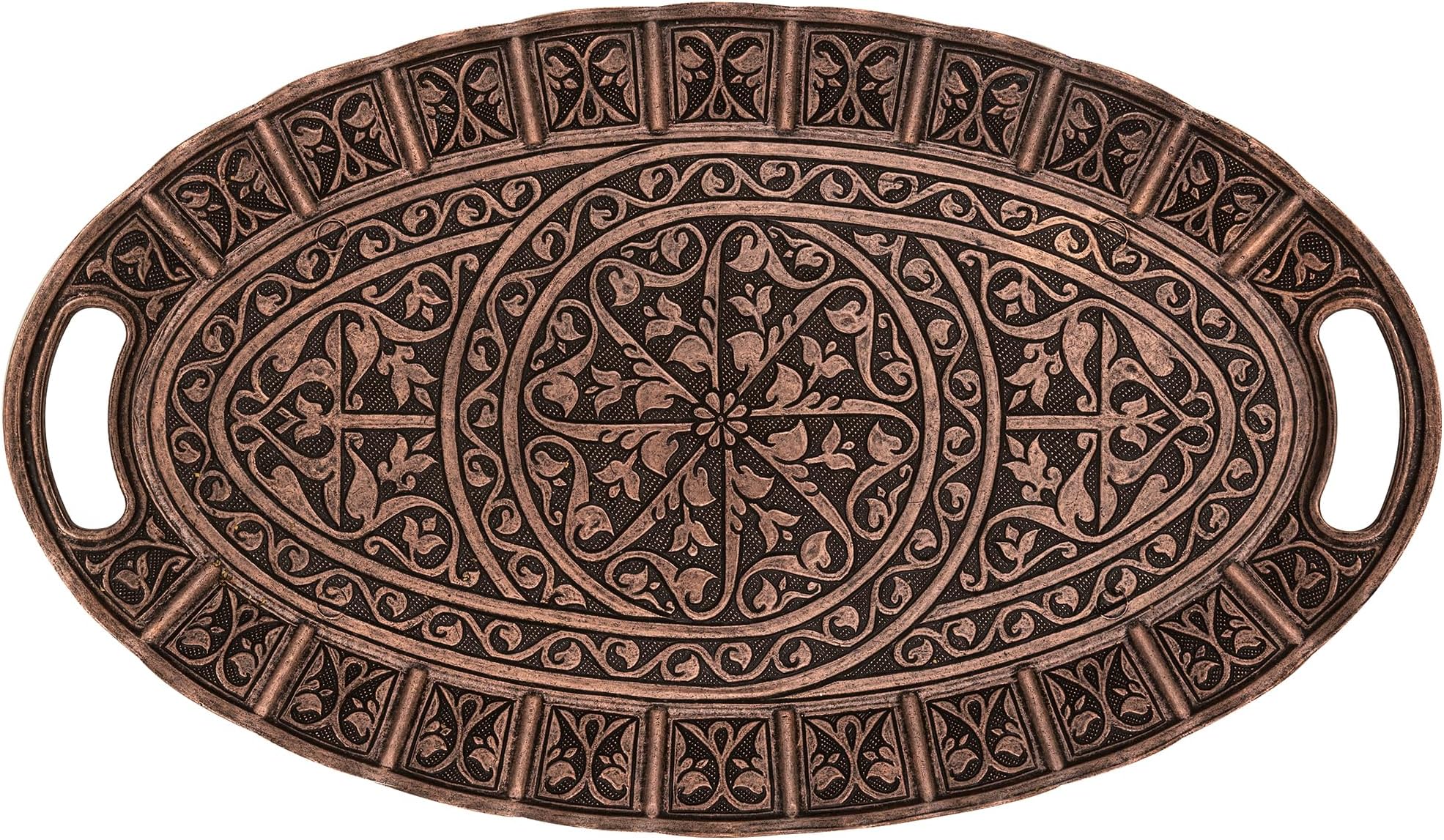 Amazon.com: MyGift Rustic Black Brown Wood Large Serving Tray with Handles, Rectangular ...