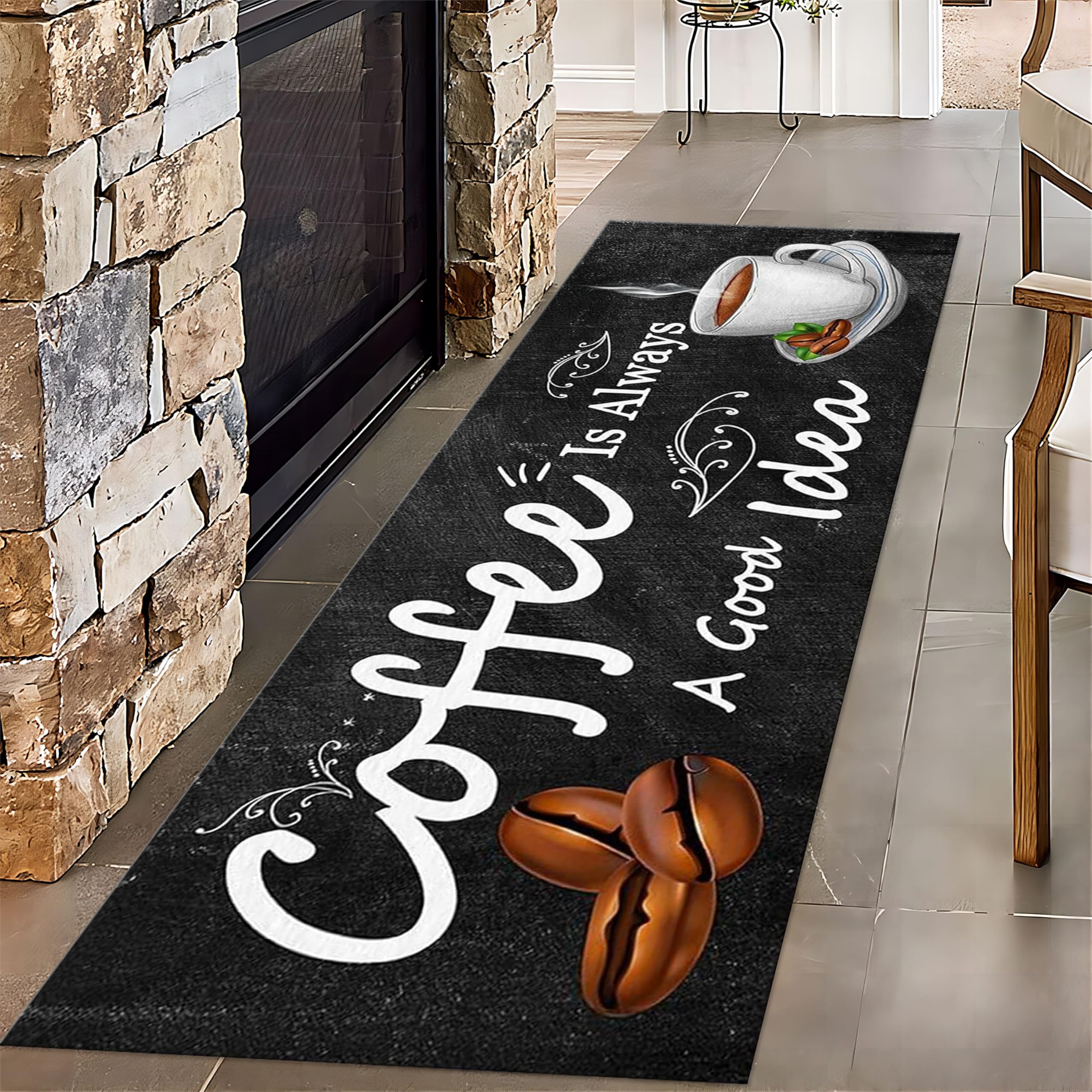 Amazon.com: Coffee Decor Rug for Bedroom, 2x6ft, Coffee Beans Coffee ...