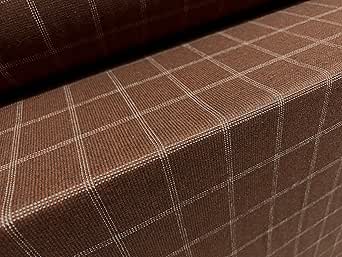 Wool Blend Tweed Style Fabric, per metre - Matrix Check - Chestnut ...