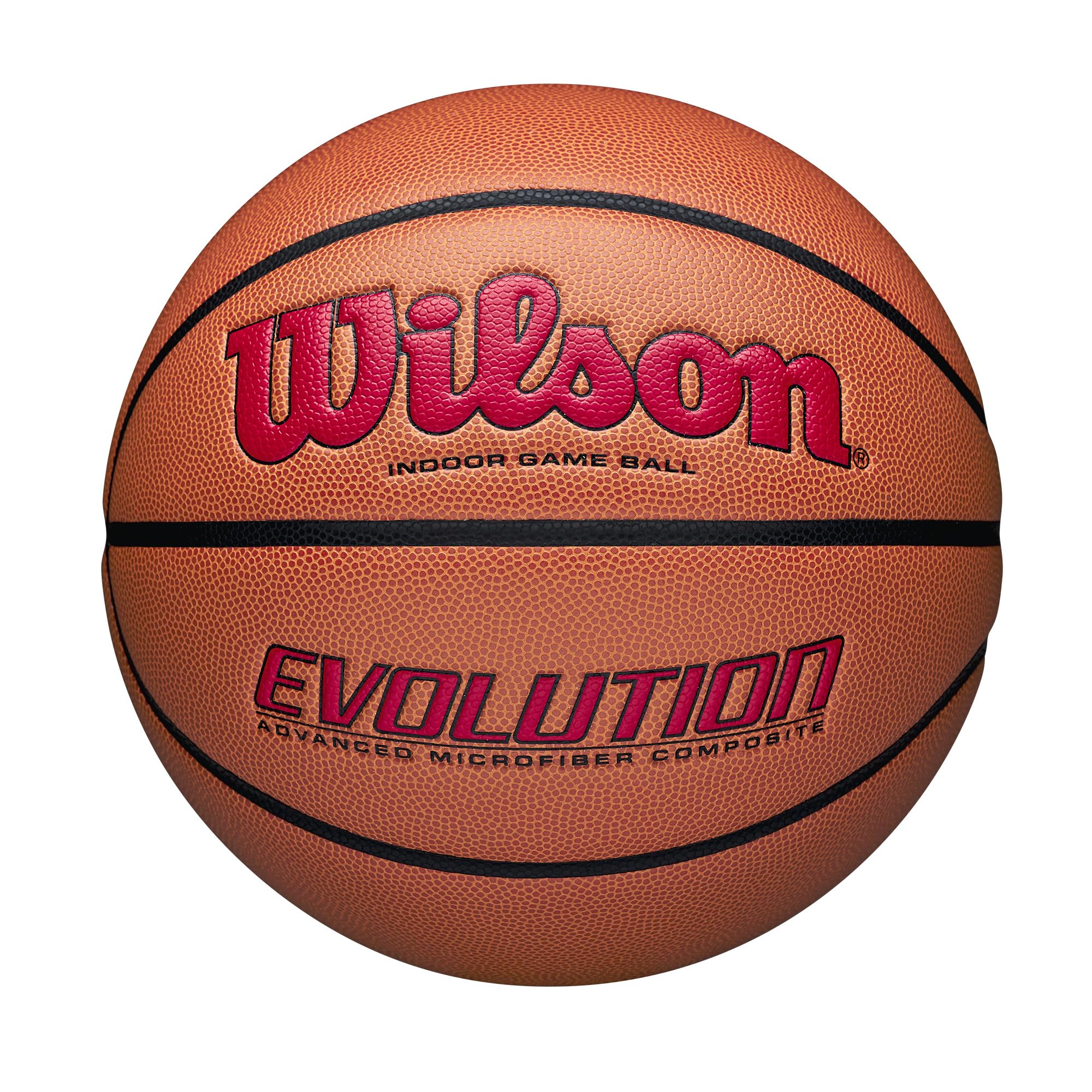 WILSON Evolution Indoor Game Basketball, Scarlet, Size 7-29.5 ...