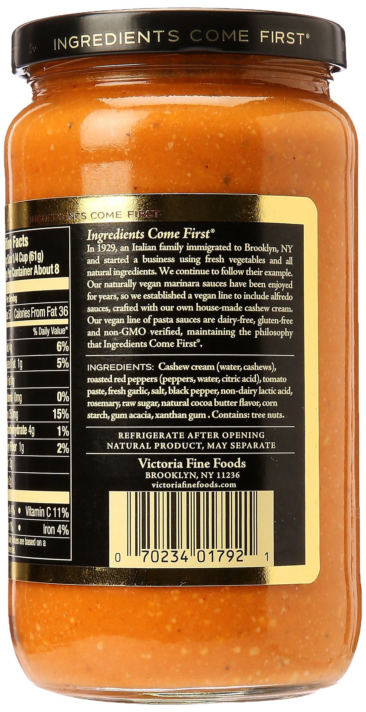 Snapklik.com : VICTORIA SAUCE ALFREDO VEGAN RSTD PEPPE 18 OZ