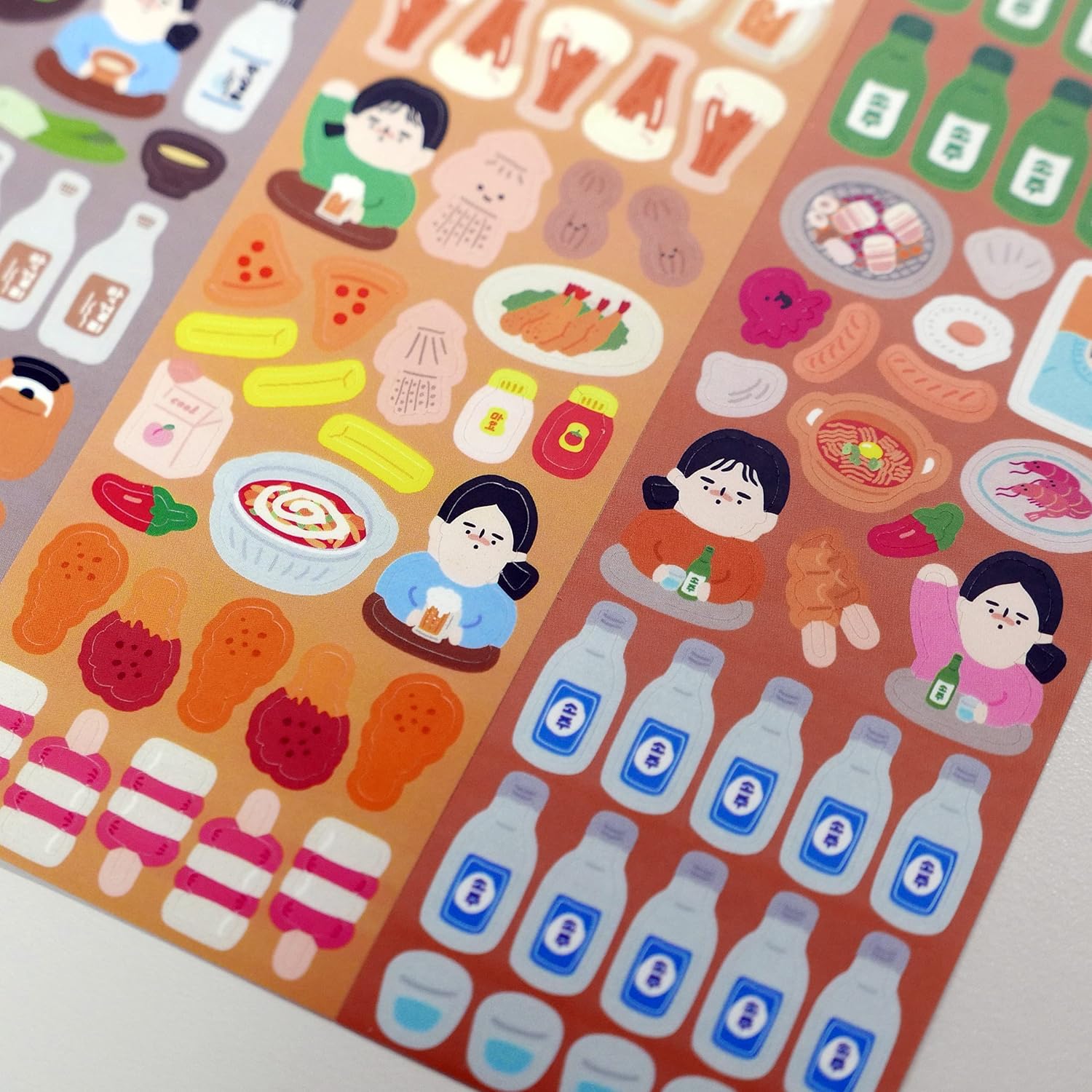 Buy 4 Sheet Colorful Decorative Labels Korean Sticker for Diary ...