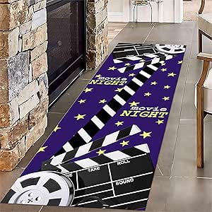 Amazon.com: Puyosvr Retro Home Theater Hallway Rug,2x7ft,Classic Black ...