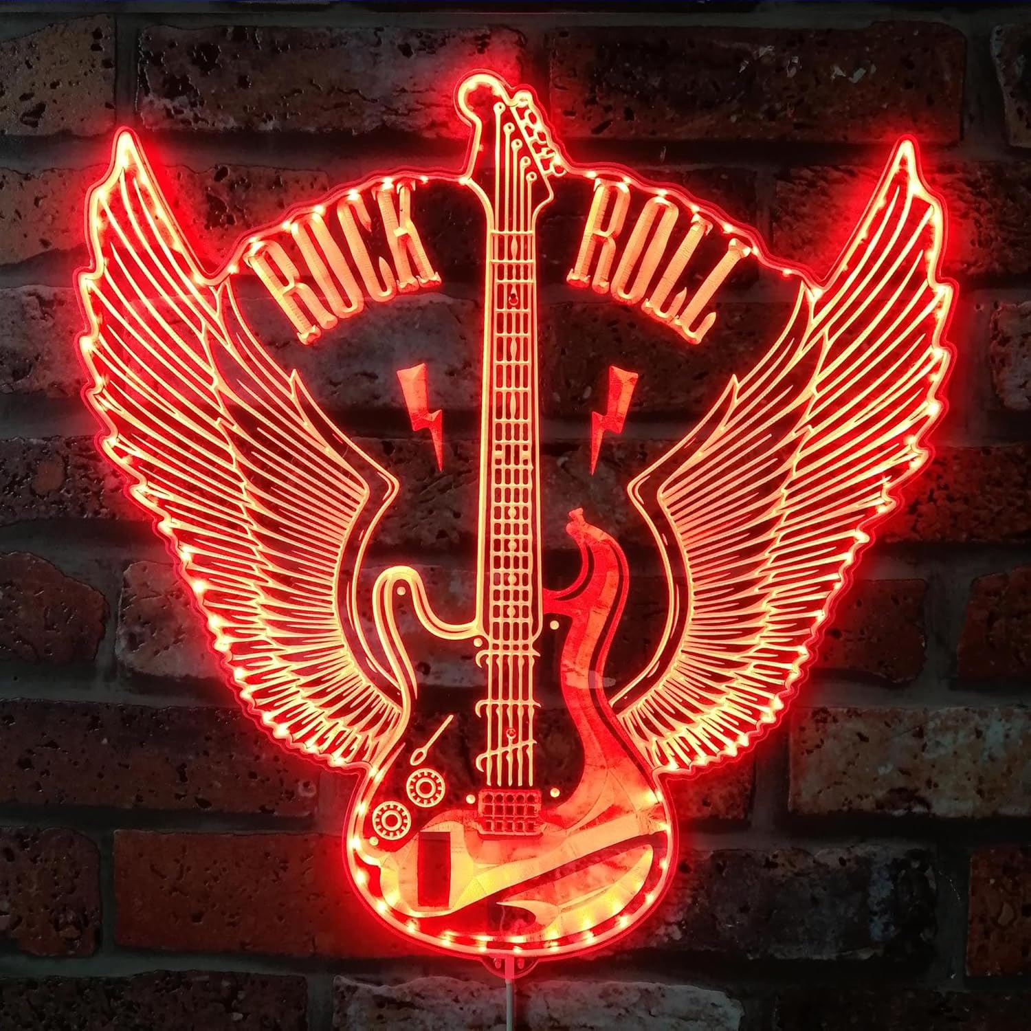 Amazon.com: ADVPRO Guitar Angel Wings Rock n Roll Music RGB Dynamic ...