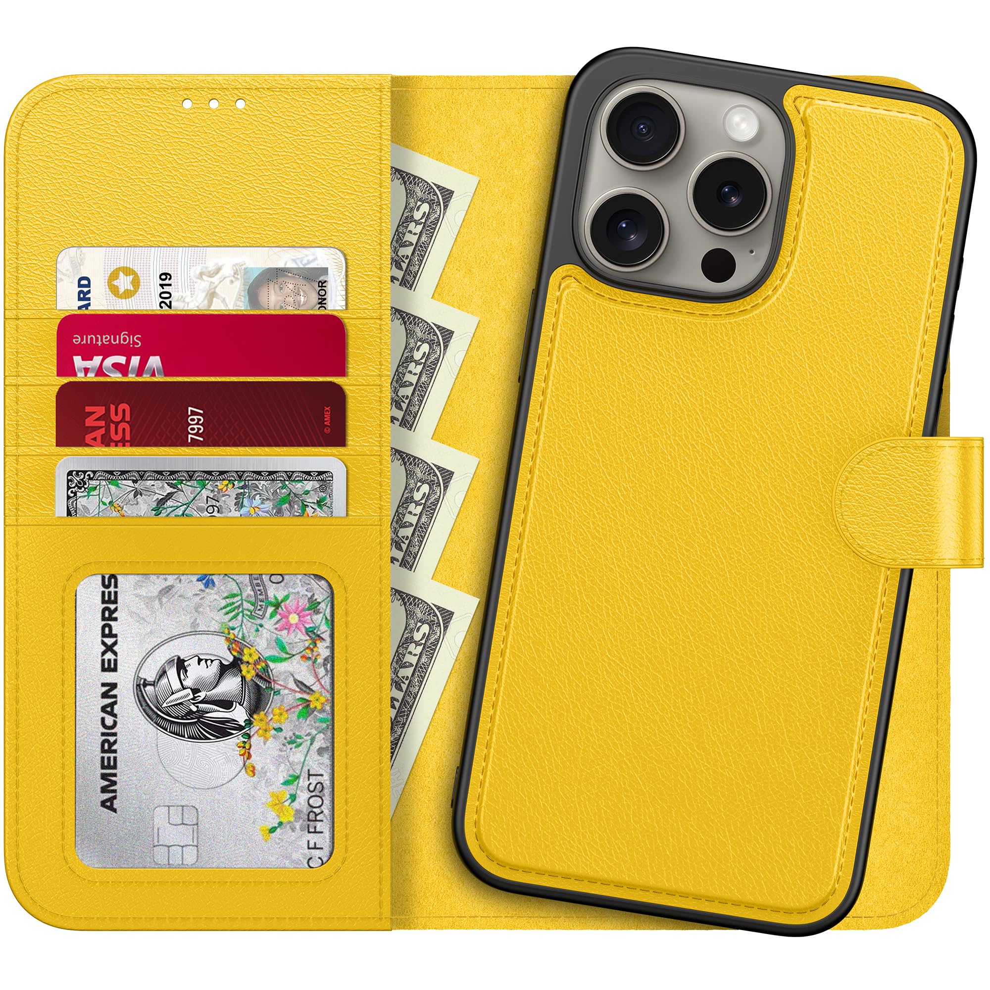 Amazon.com: LUMARKE Designed for iPhone 13 Pro Wallet Case - Detachable Flip Folio Cover - RFID ...