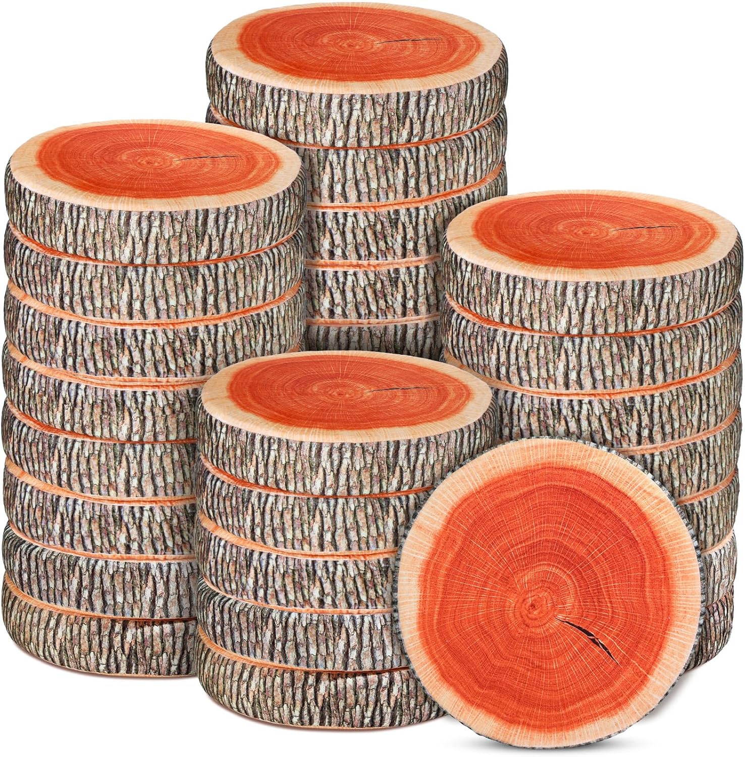 Amazon.com: Chunful 30 Pcs Round Throw Pillow Bulk 15.7 Inch Wood Stump ...