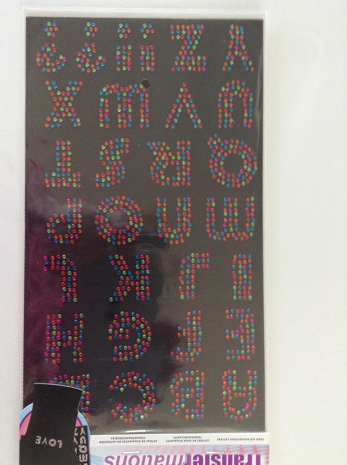 Horizon Transfermations Iron-On Mutli-Colored Rhinestone Letters 1" 30 ...