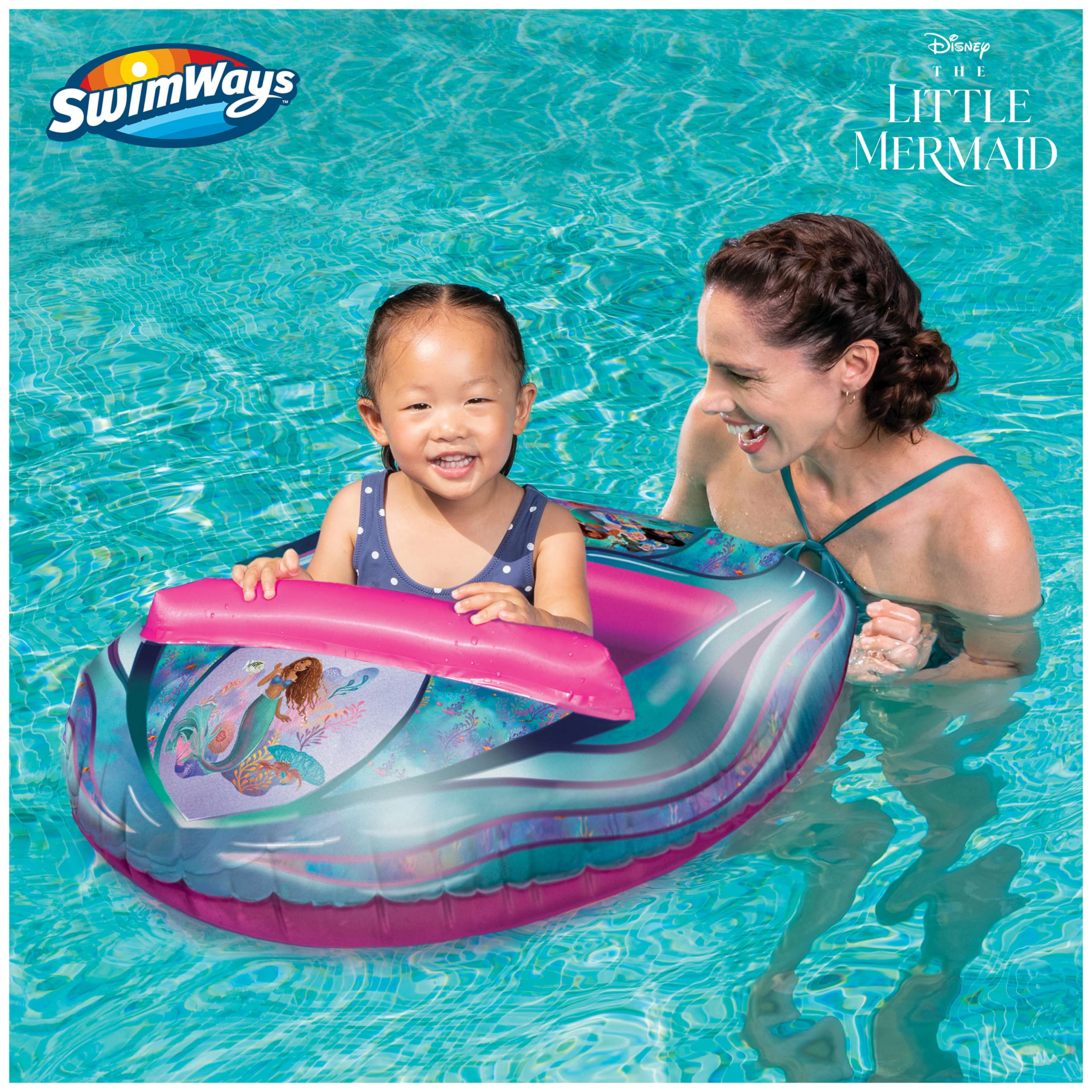 Snapklik.com : Swimways The Little Mermaid Inflatable Water Boat Vehicle