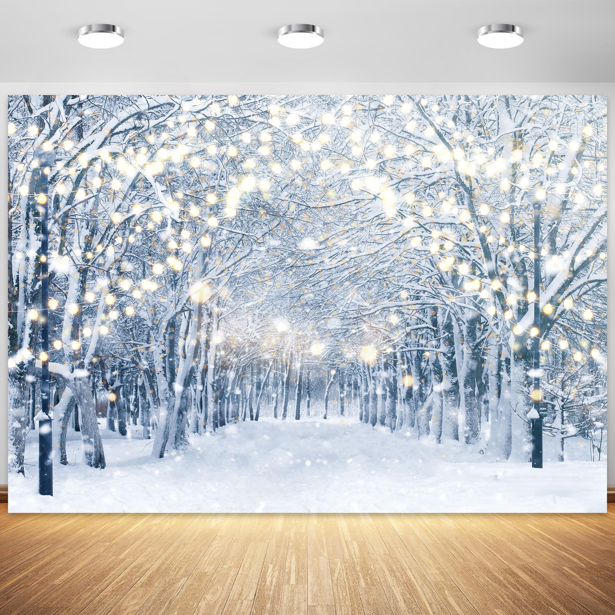 Amazon.com : Allenjoy 6 x 6 FT Winter Forest Backdrop Wonderland ...