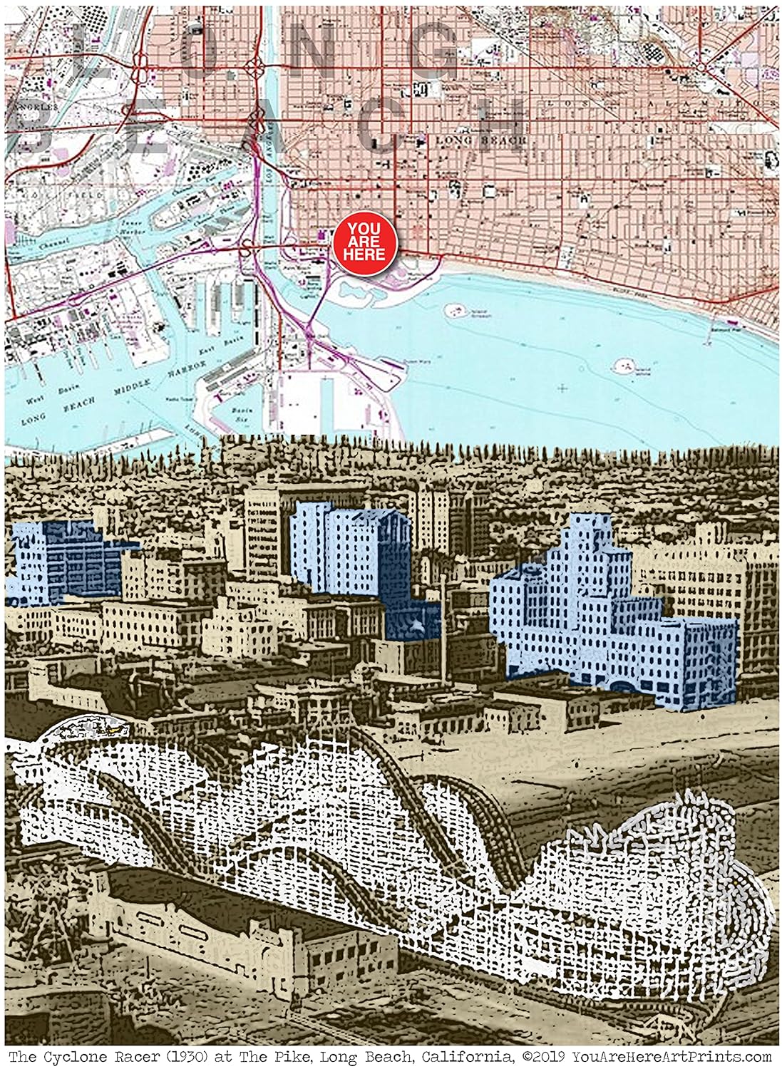 Amazon.com: Roller Coaster, Historic Cyclone Racer at Long Beach ...